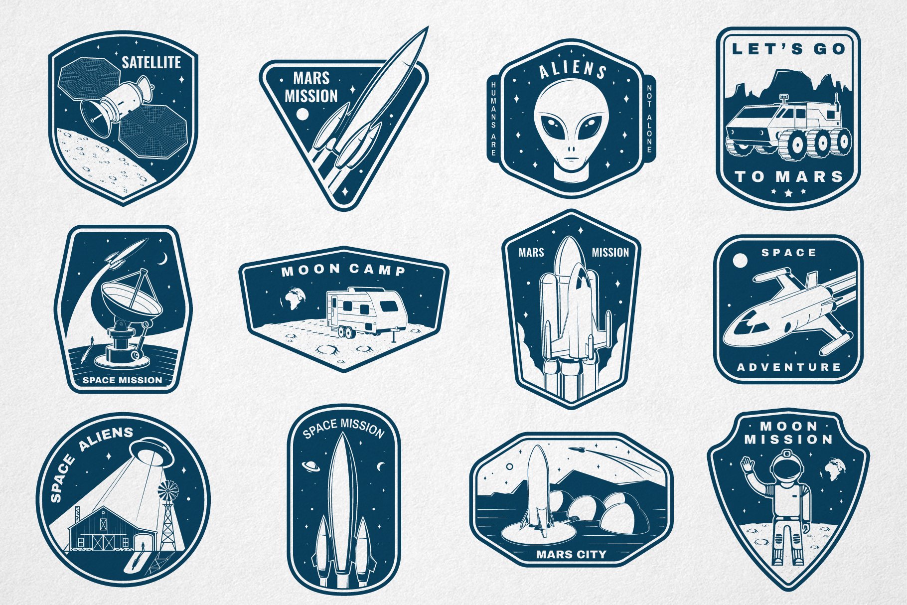 Space Mission Badge/Logo Collection (1091154) | Customizable Templates ...