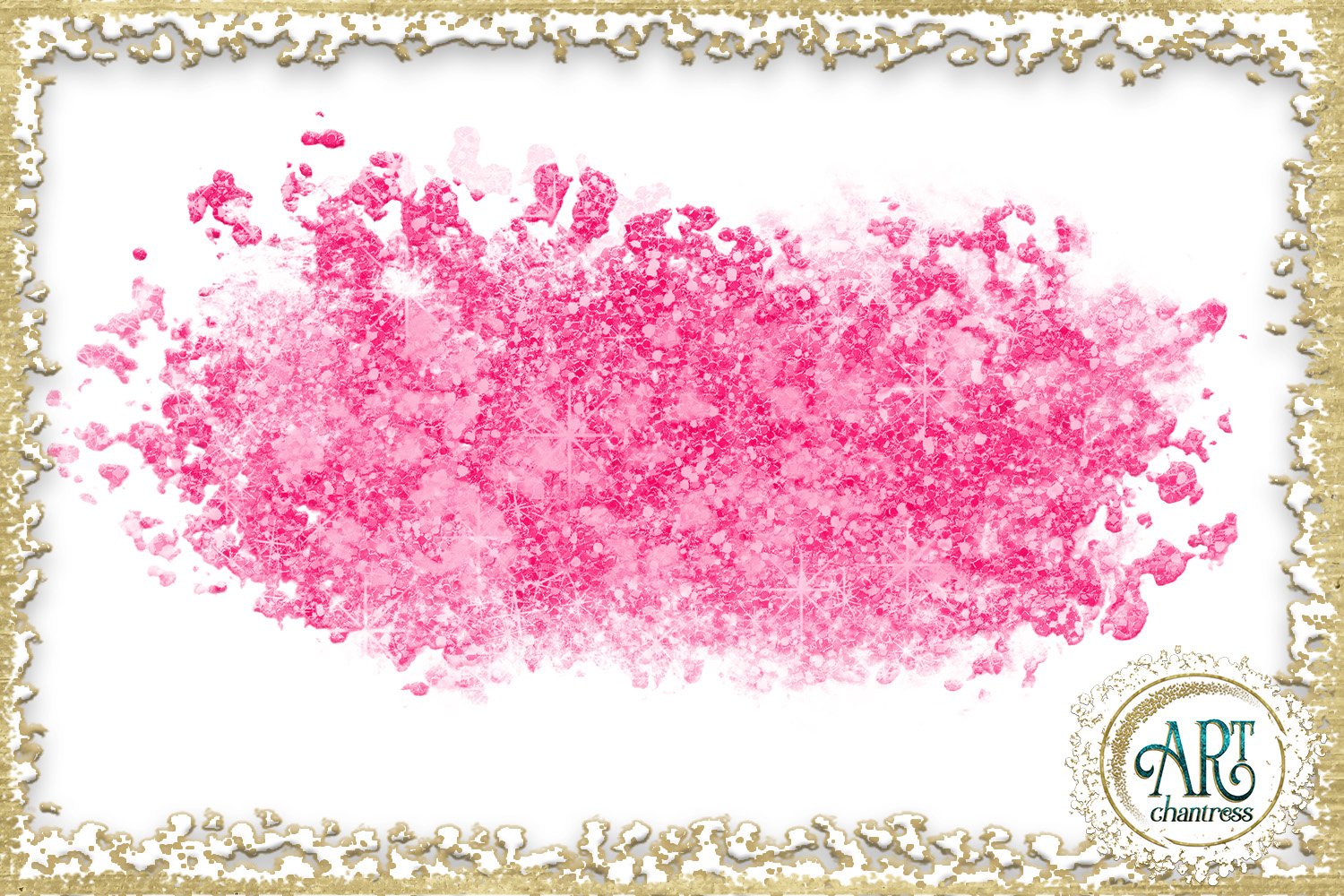 Brush Strokes in American Pink Glitter - Digital Clipart (103525 ...