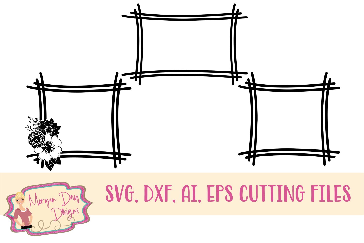 Squared Frame Set SVG DXF PNG Cut File (168993) | SVGs | Design Bundles