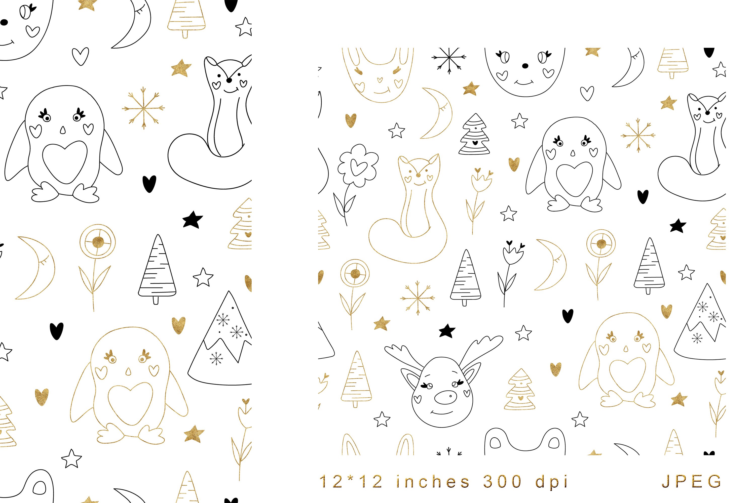 Scandi Animals Digital Paper. Baby Animals Seamless Pattern (1310665 ...