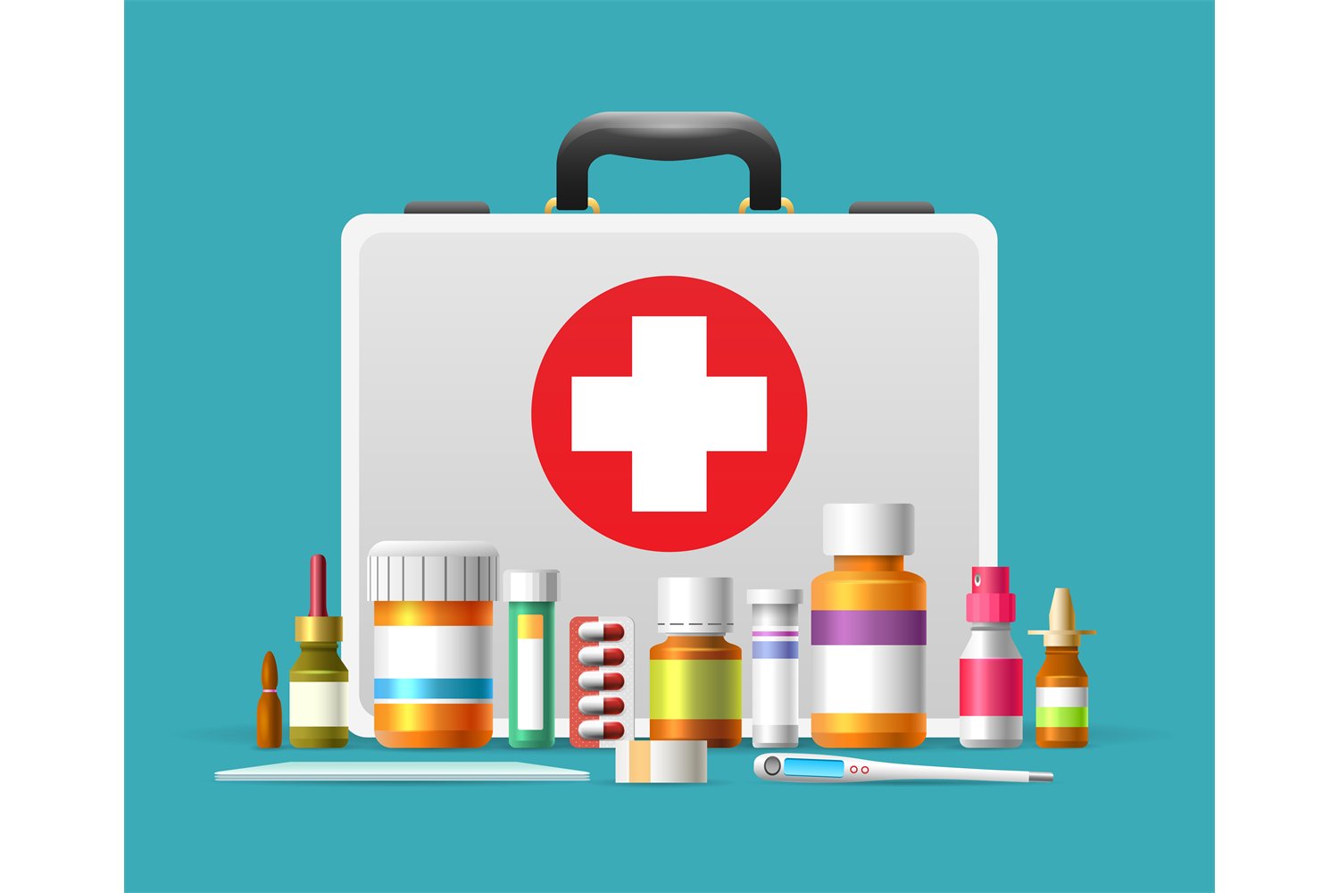 First aid kit box (1195500) | Illustrations | Design Bundles
