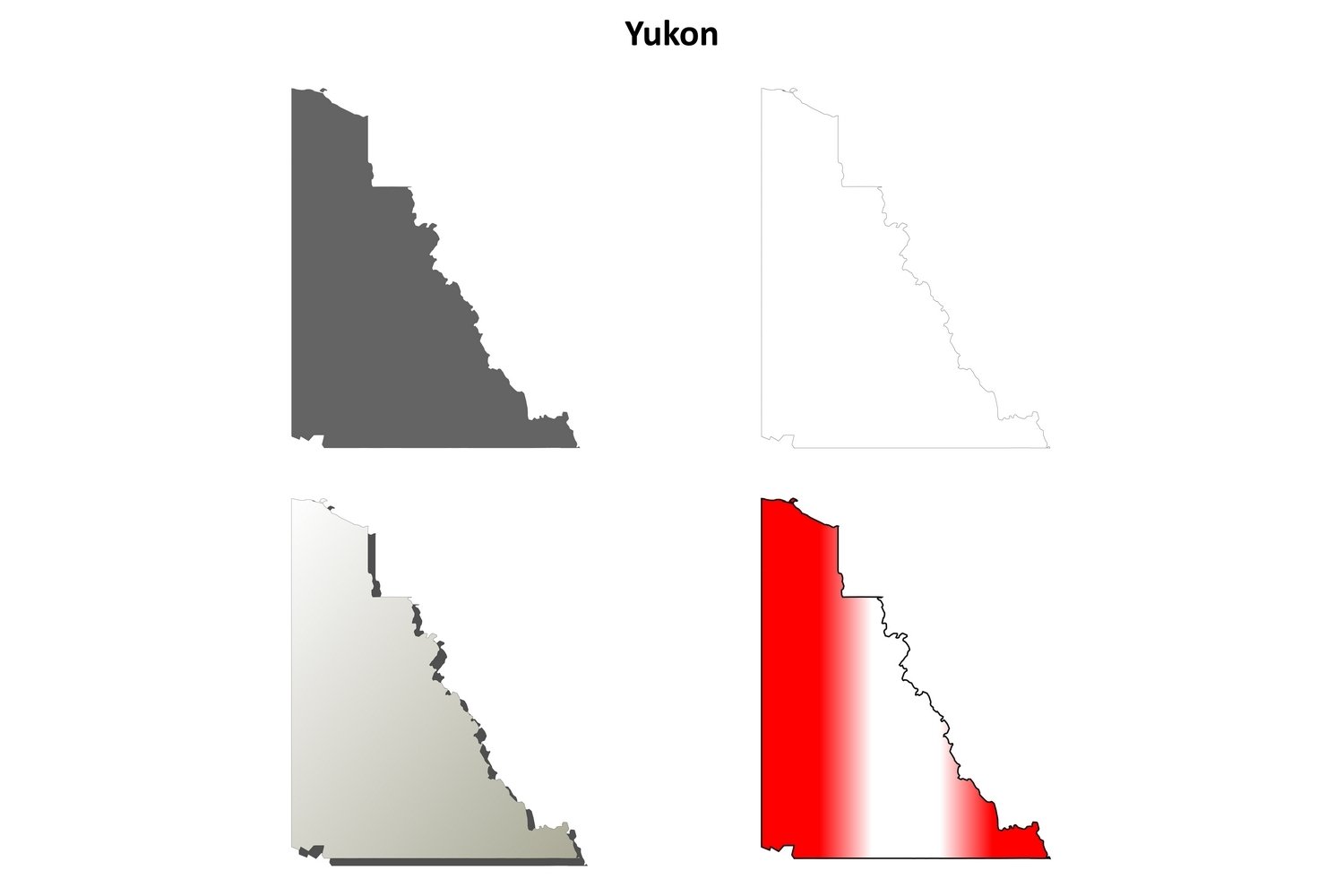 Yukon blank outline map set (511008) | Illustrations | Design Bundles