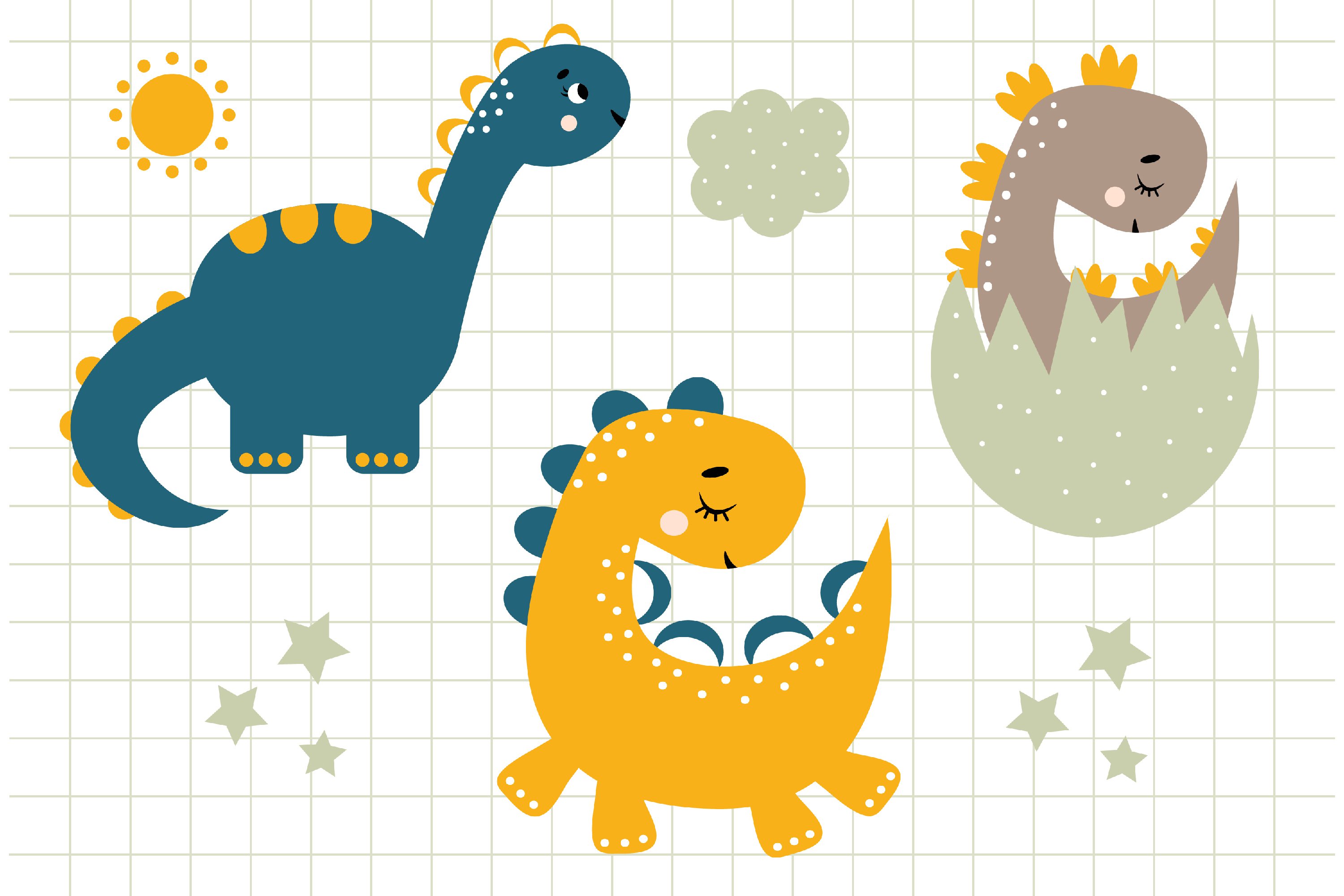 Dinosaur Clipart, Baby shower. Digital clipart set. Dino The (554112 ...