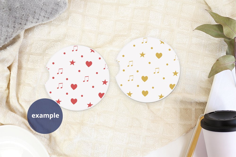 Two Car Coasters Mockup on a plain background PSD PNG JPG