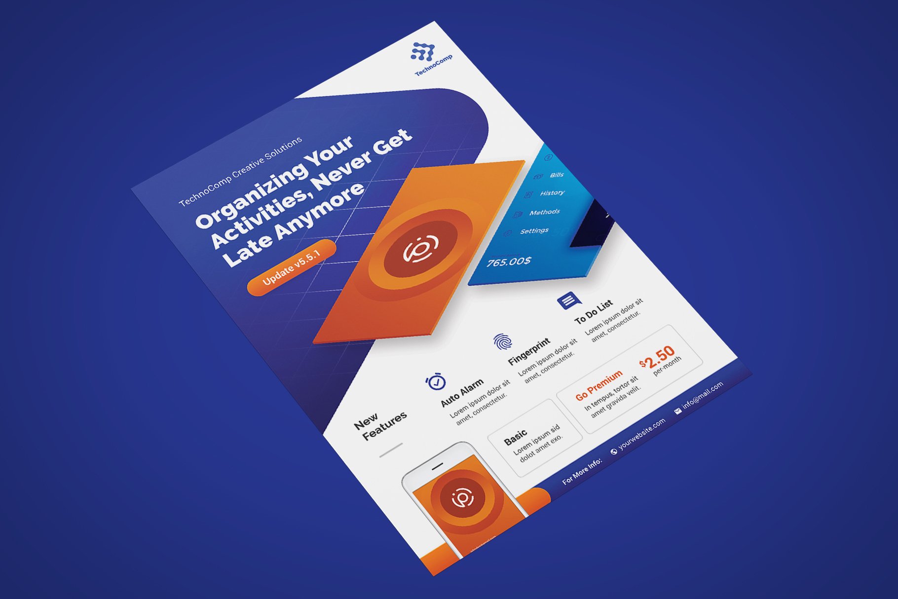 Mobile App Promotion Flyer Template (386113) | Flyers | Design Bundles