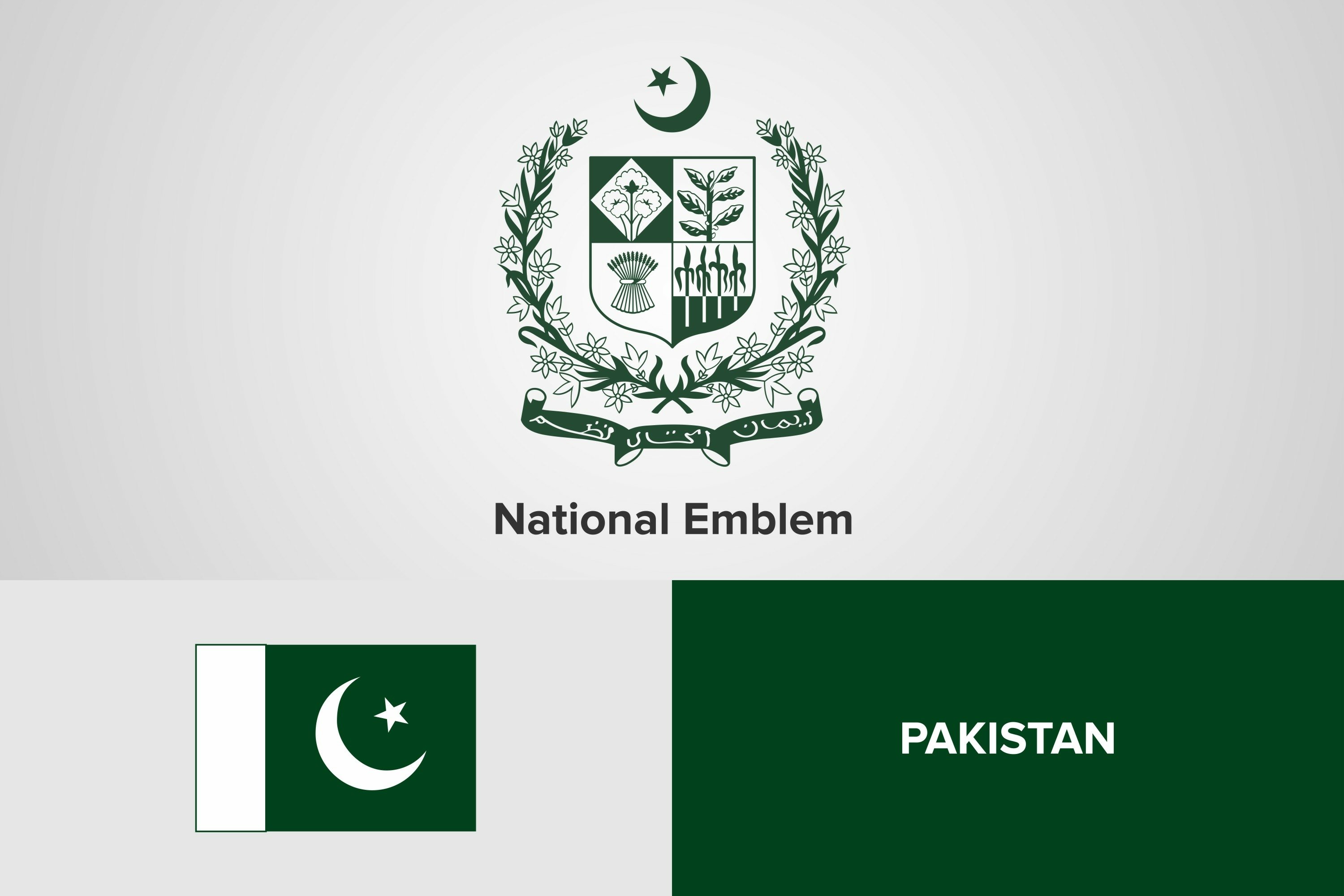 Pakistan National Emblem & Flag Template (1287986) | Illustrations ...