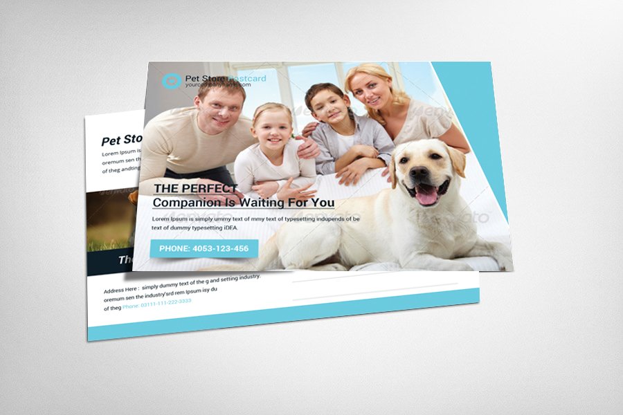 Pet Store Postcard Template (459202) | Flyers | Design Bundles