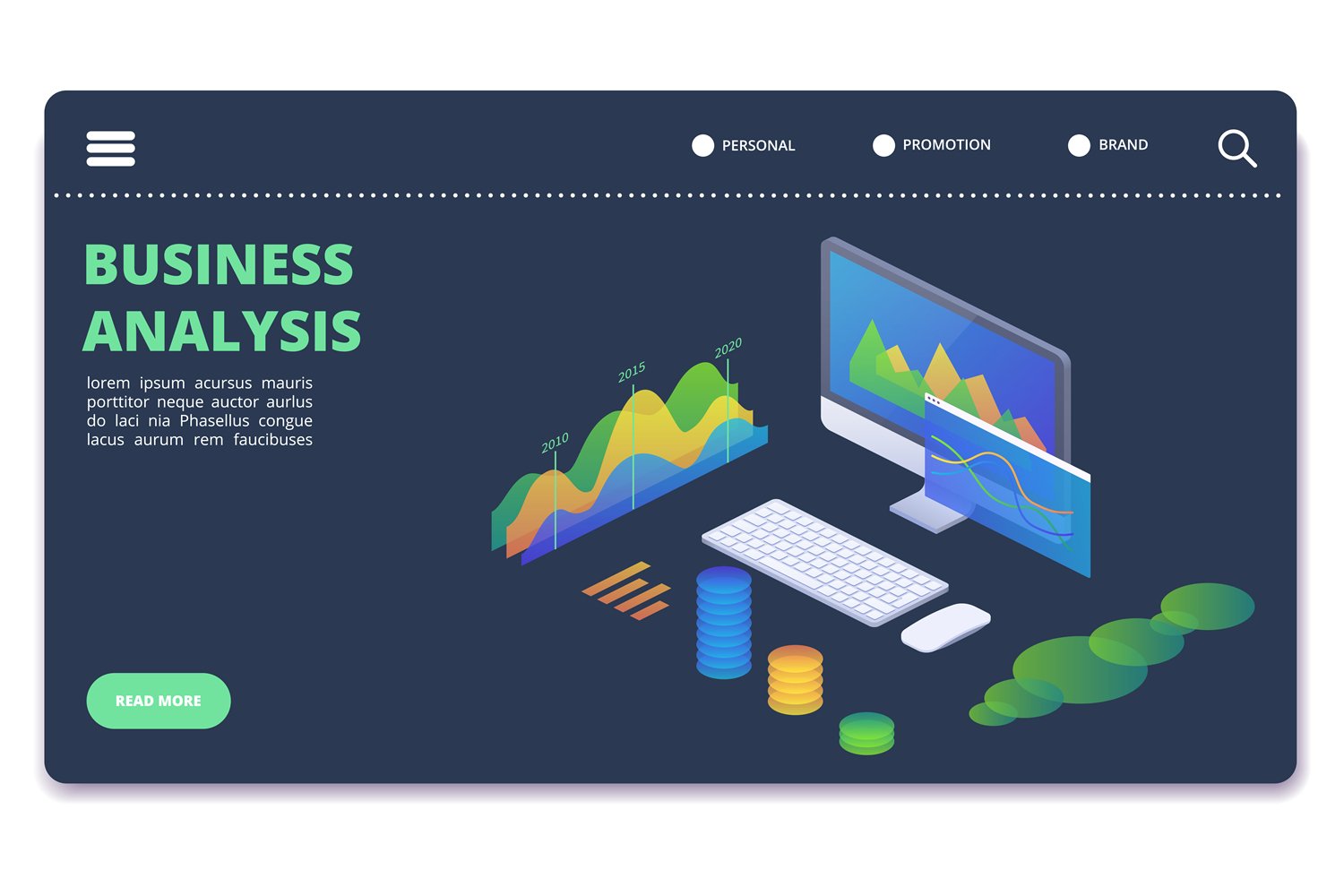 Business statistics charts, diagrams vector concept. Financi (1182250 ...
