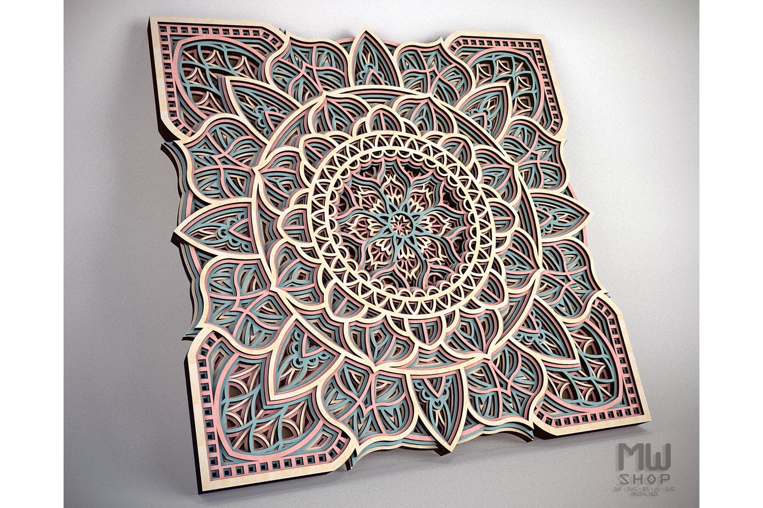 M06 - Multilayer Mandala DXF pattern for cutting machines (578785 ...