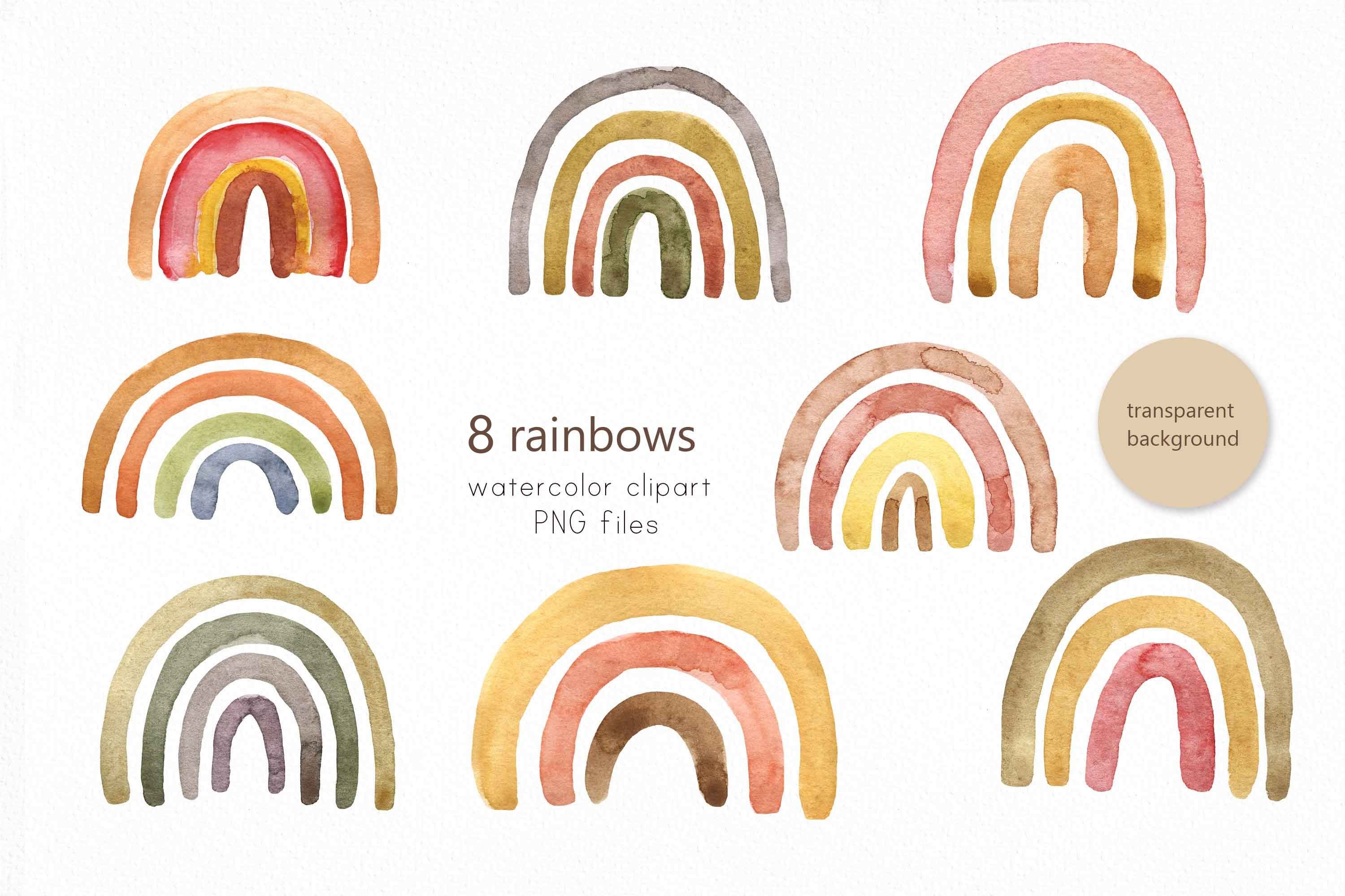 Watercolor Boho Rainbow Modern Neutral rainbows clipart (650429 ...