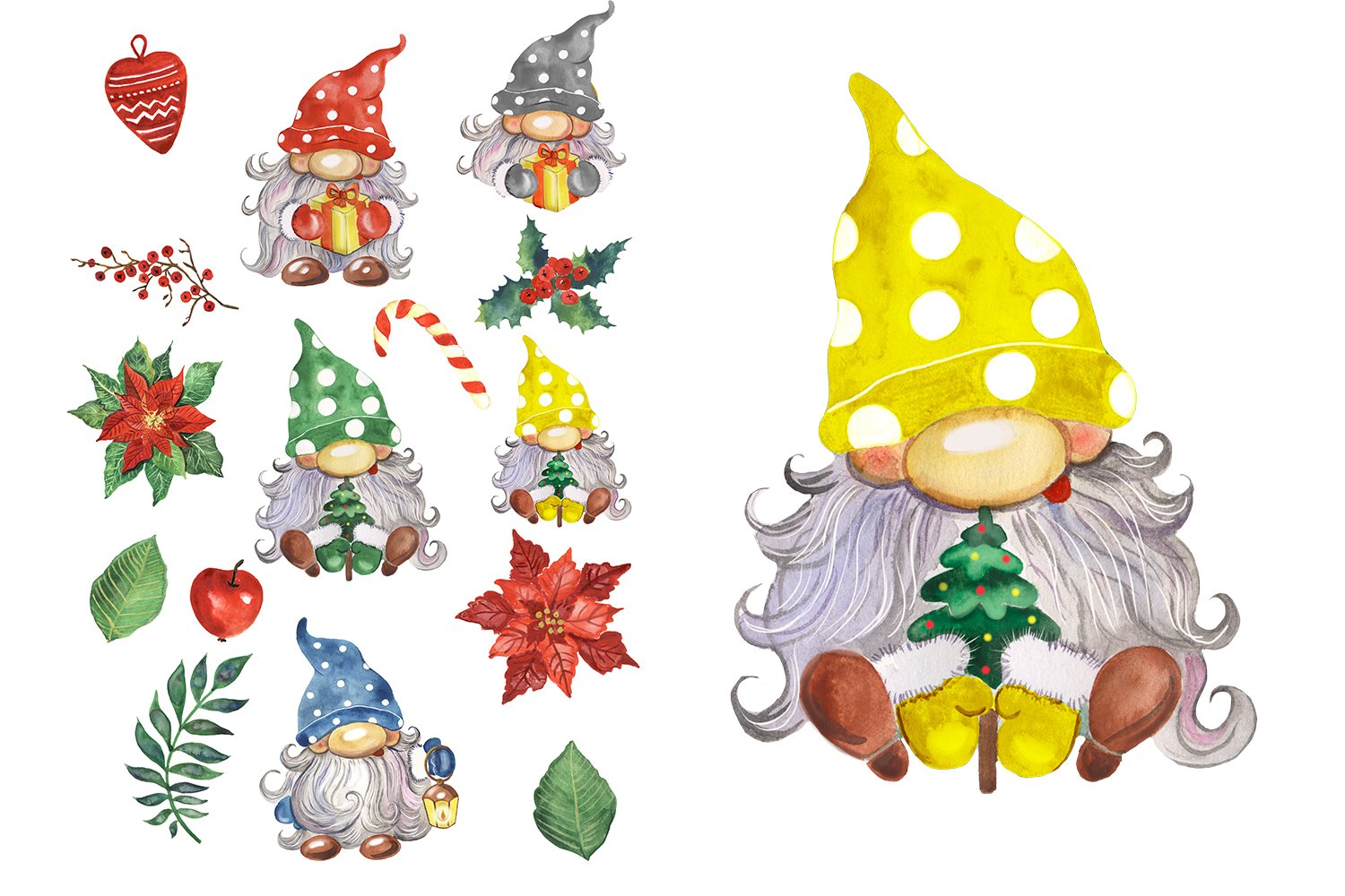 Christmas gnomes clipart. Watercolor Scandinavian gnomes (909860 ...
