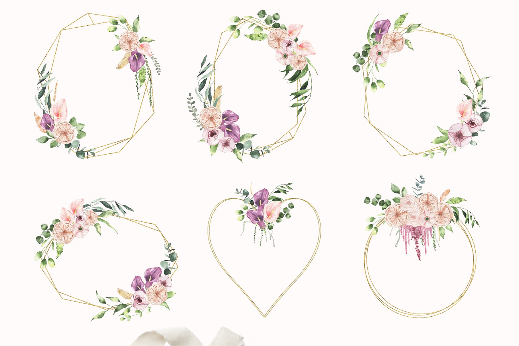 Valentines Day - watercolor floral clipart (431021) | Illustrations ...