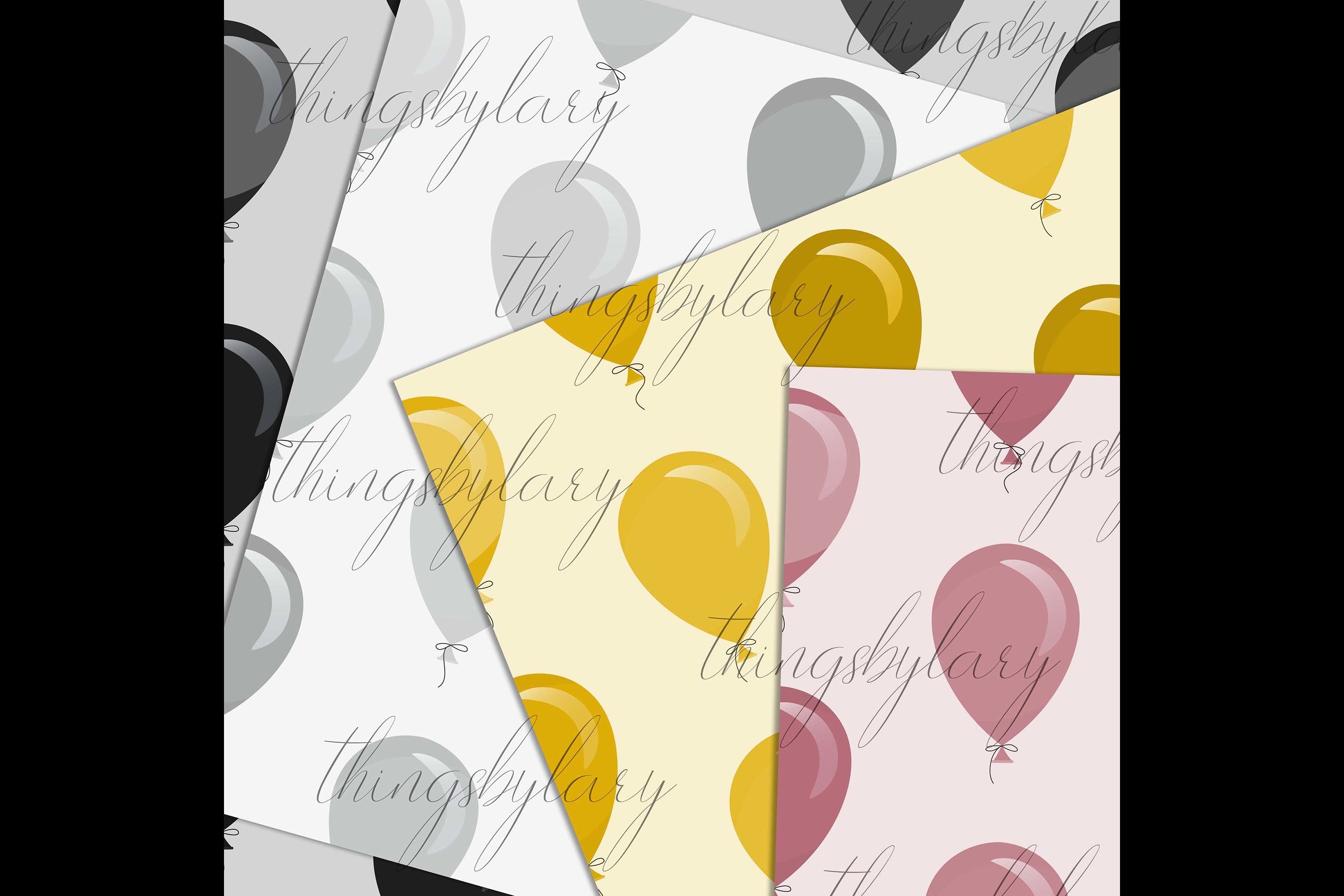 100 Seamless Balloon Pattern Kid Birthday Digital Papers (212003 ...