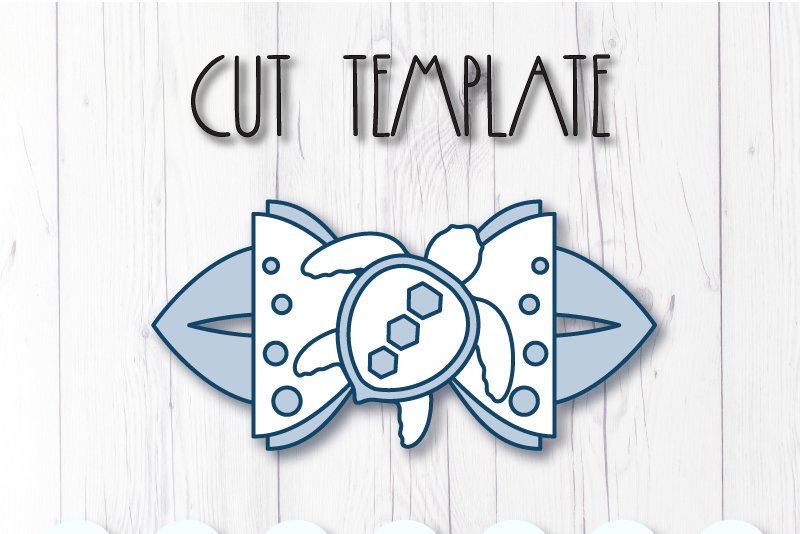 Turtle Hair bow template SVG, DIY leather bow template (361419) | SVGs ...