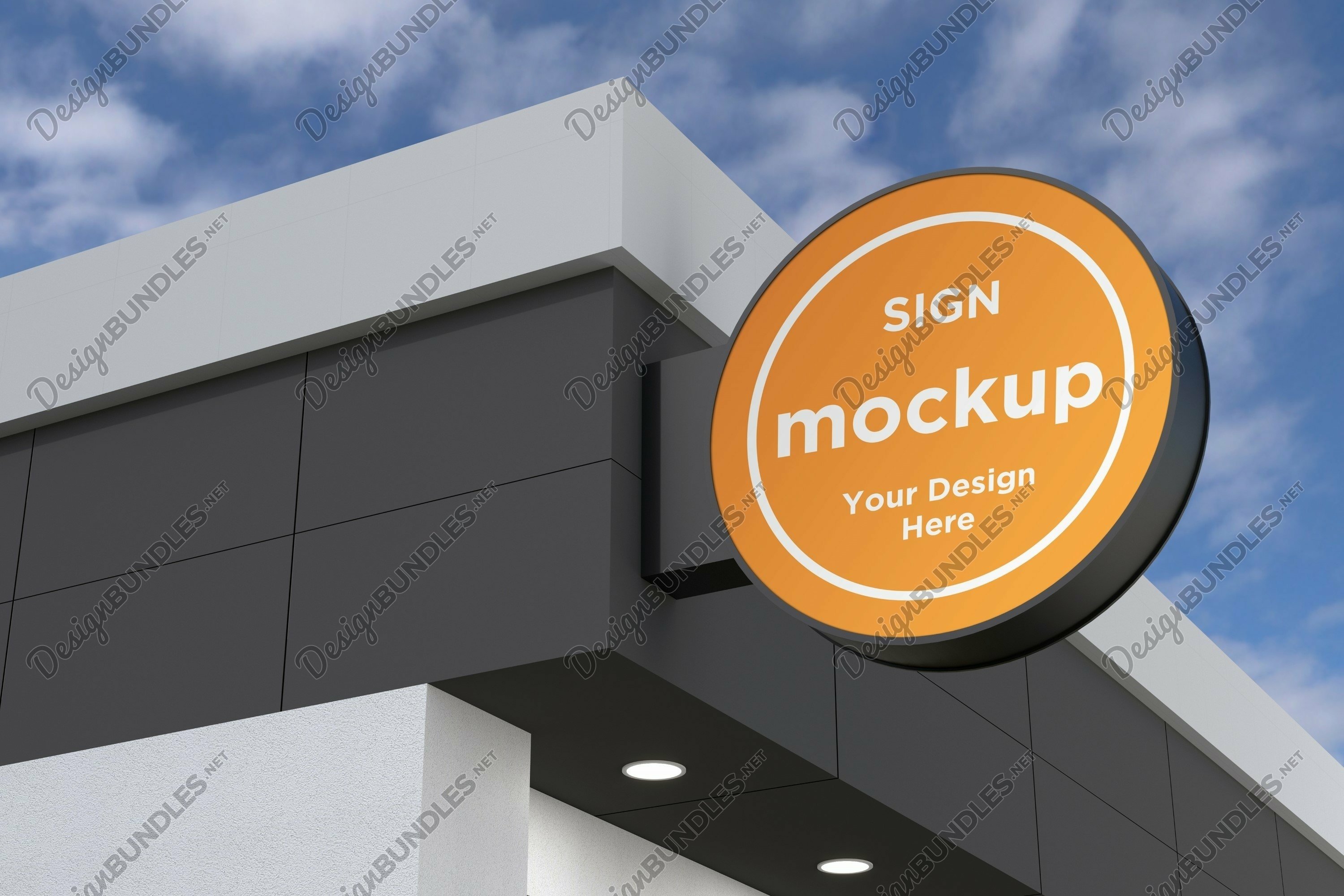 Rounded wall mount sign façade board mockup (1454461) | Signage ...