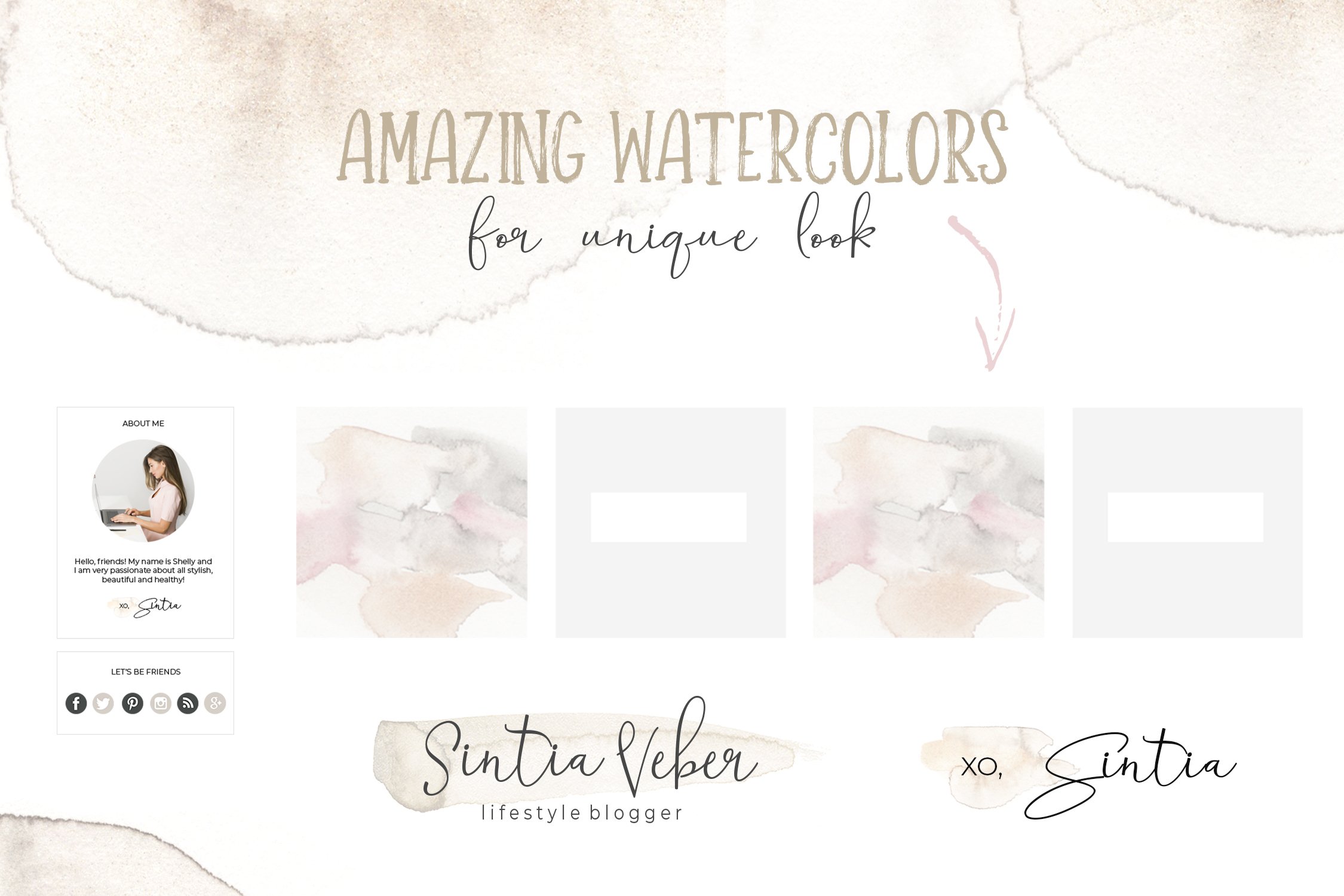 Webdesign Template DIY Blog BEIGE CHIC