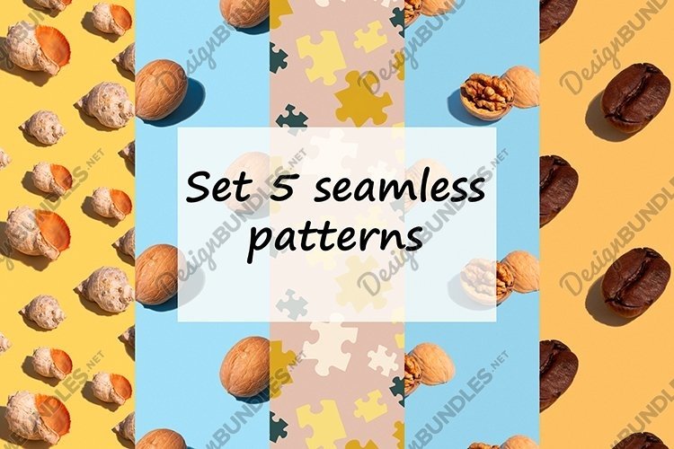 Set 5 seamless patterns. (1085366) | Arts and Entertainment | Design ...