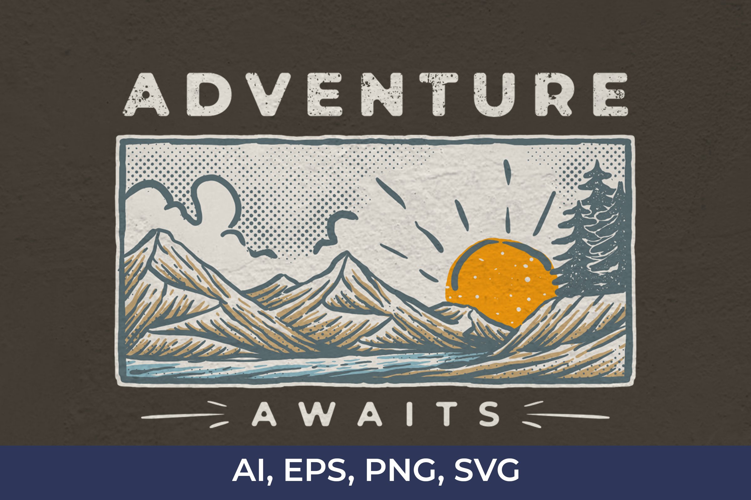 Adventure awaits retro vintage illustration (1440537) | SVGs | Design ...