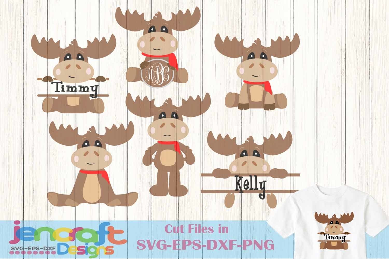 Christmas Moose SVG Bundle Monogram Frame svg files (130517) | Cut ...