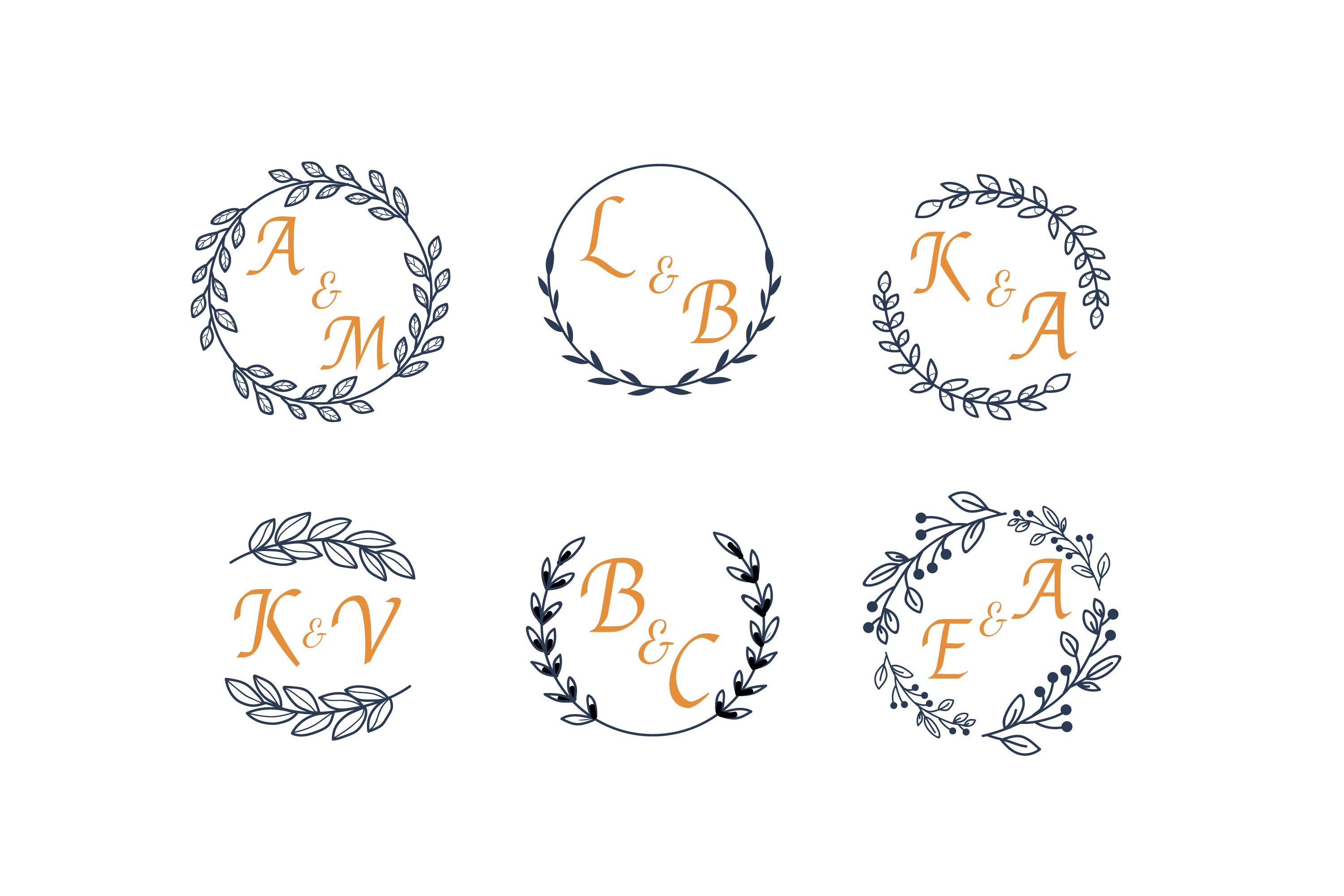Wedding Monogram Logos Template Collection