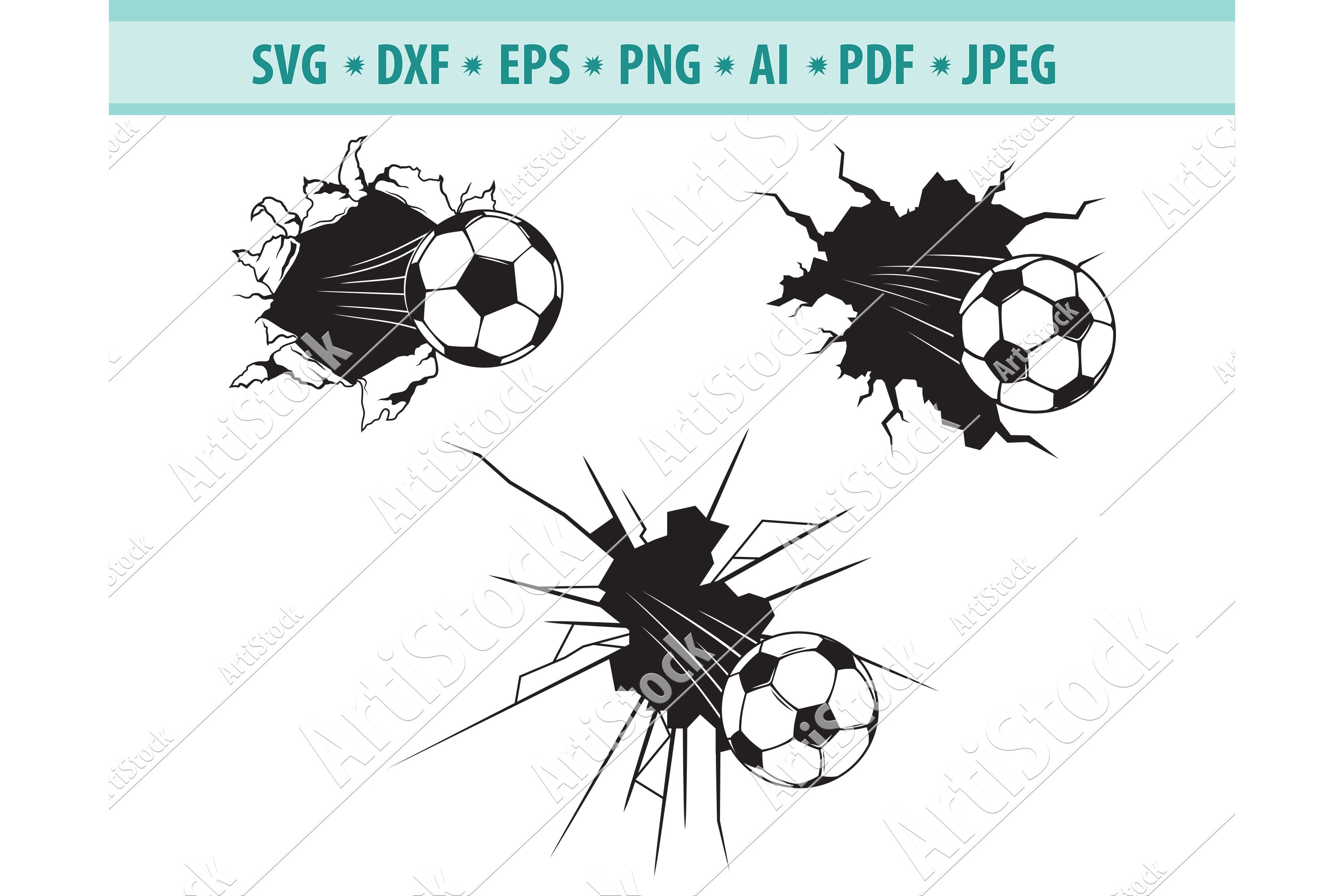 Ball through wall Svg, Soccer Ball Svg, Balls Dxf, Png, Eps (877013 ...