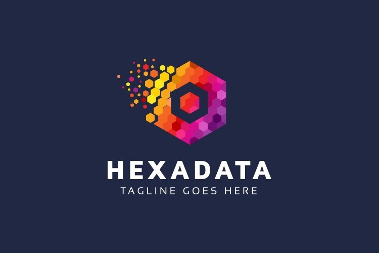 Hexagon Data Logo (148124) | Logos | Design Bundles