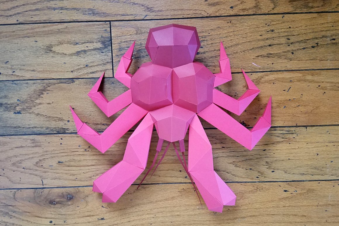 DIY Coconut Crab - 3d papercraft (575437) | Paper Cutting | Design Bundles