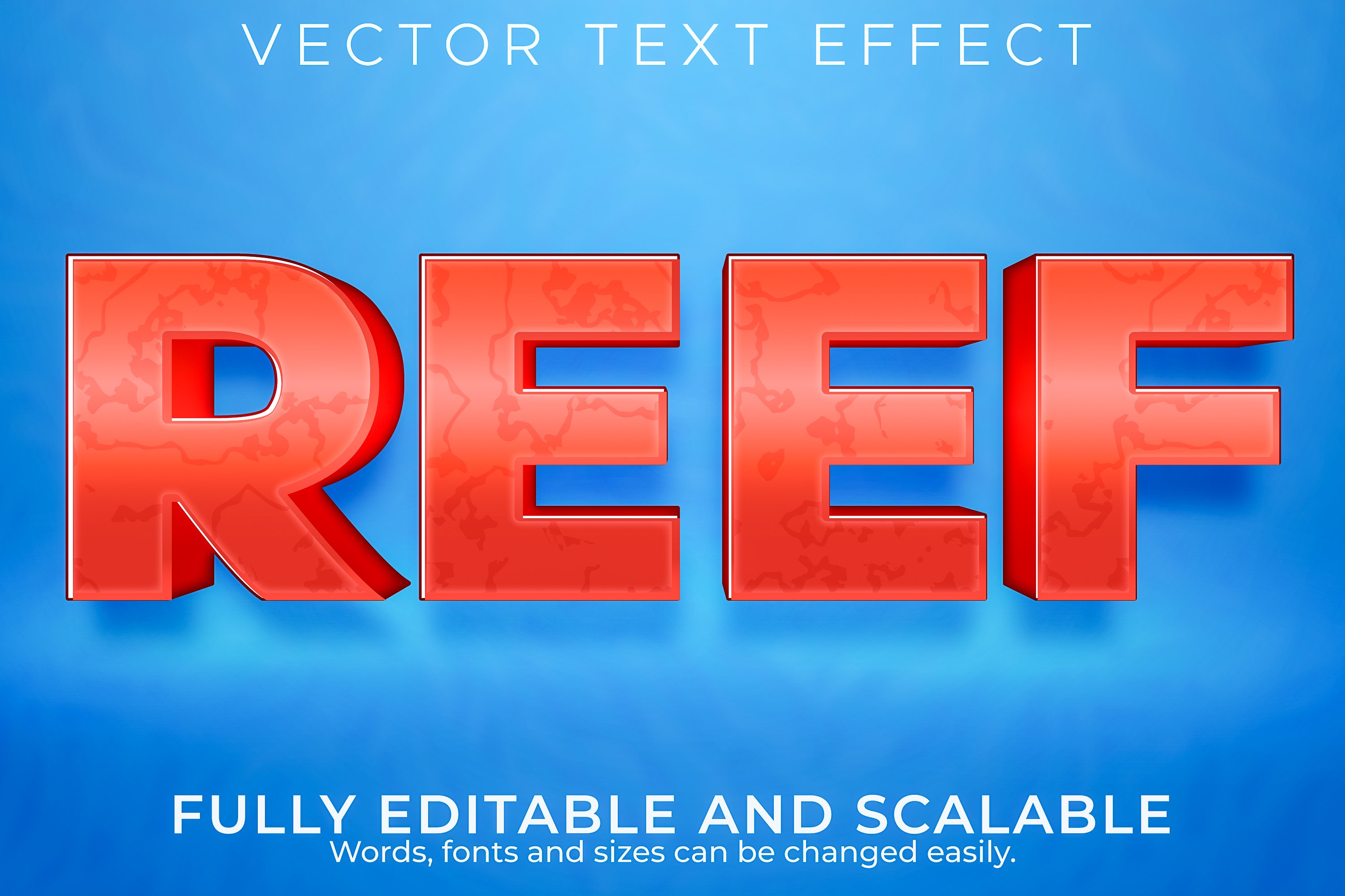 Editable text effect, reef coral text style (1330051) | Illustrator ...