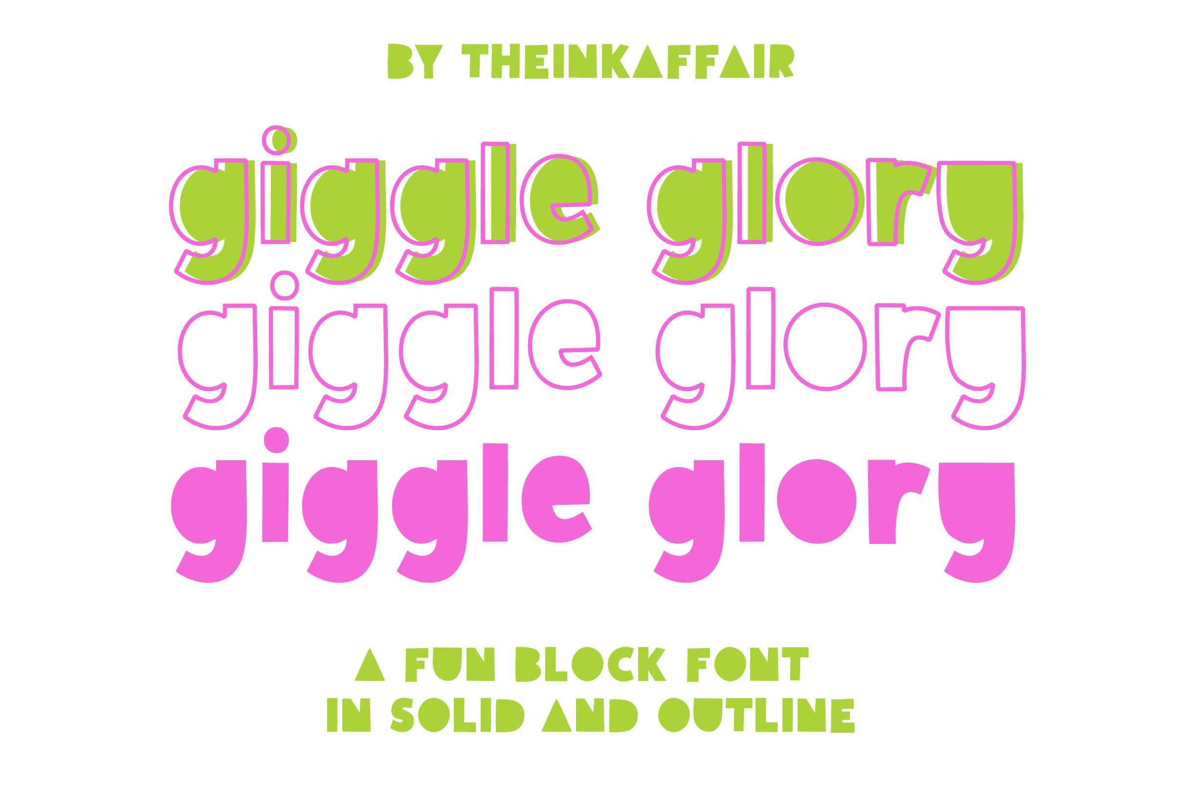 Giggle Glory, a fun block font (271103) | Regular | Font Bundles