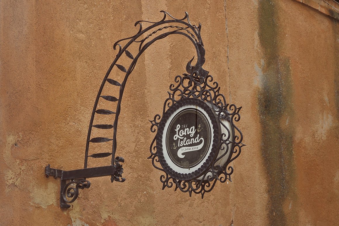 Venetian Wrought Iron Light Sign (97483) | Mockups | Design Bundles