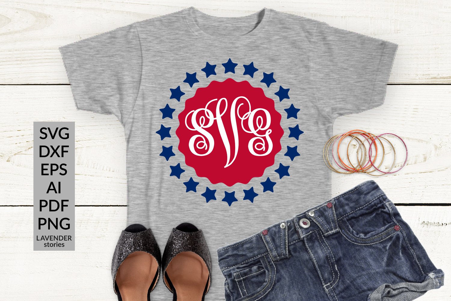 USA flag monogram frame - SVG cut file (276229) | Monograms | Design ...