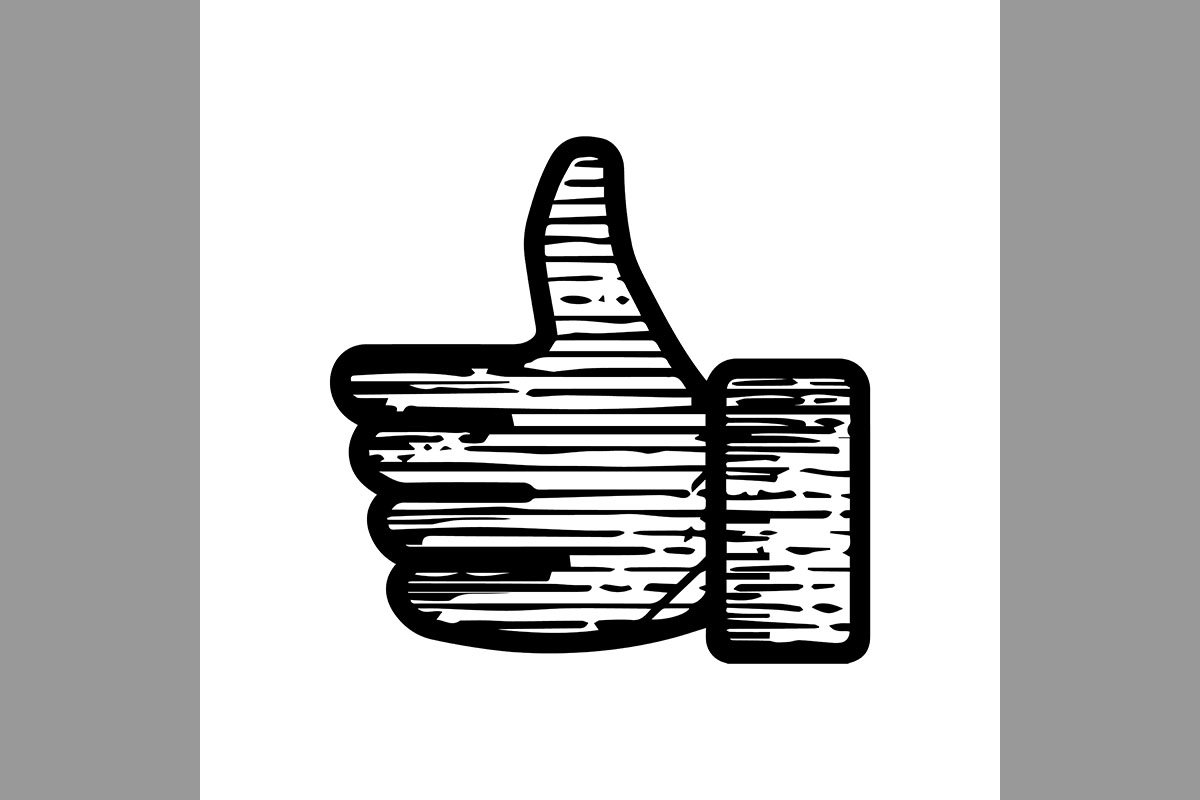 hand drawn hand thumb symbol line icon, Vector Illustration (887221 ...