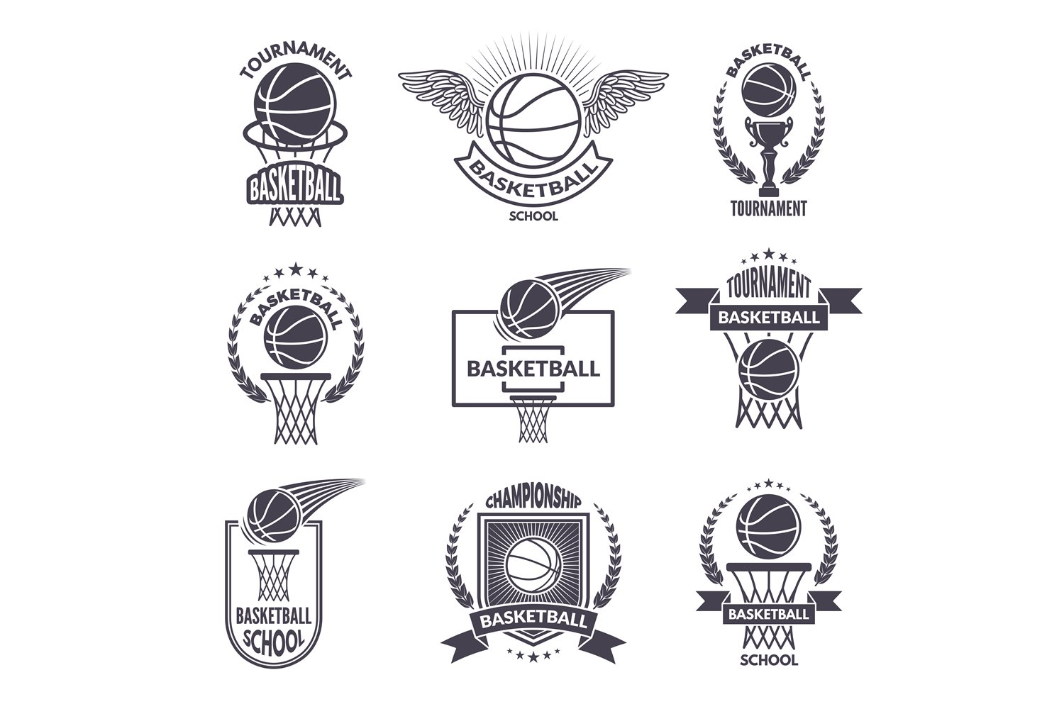 Sport labels for basketball club. Vector badges for champion (813813 ...