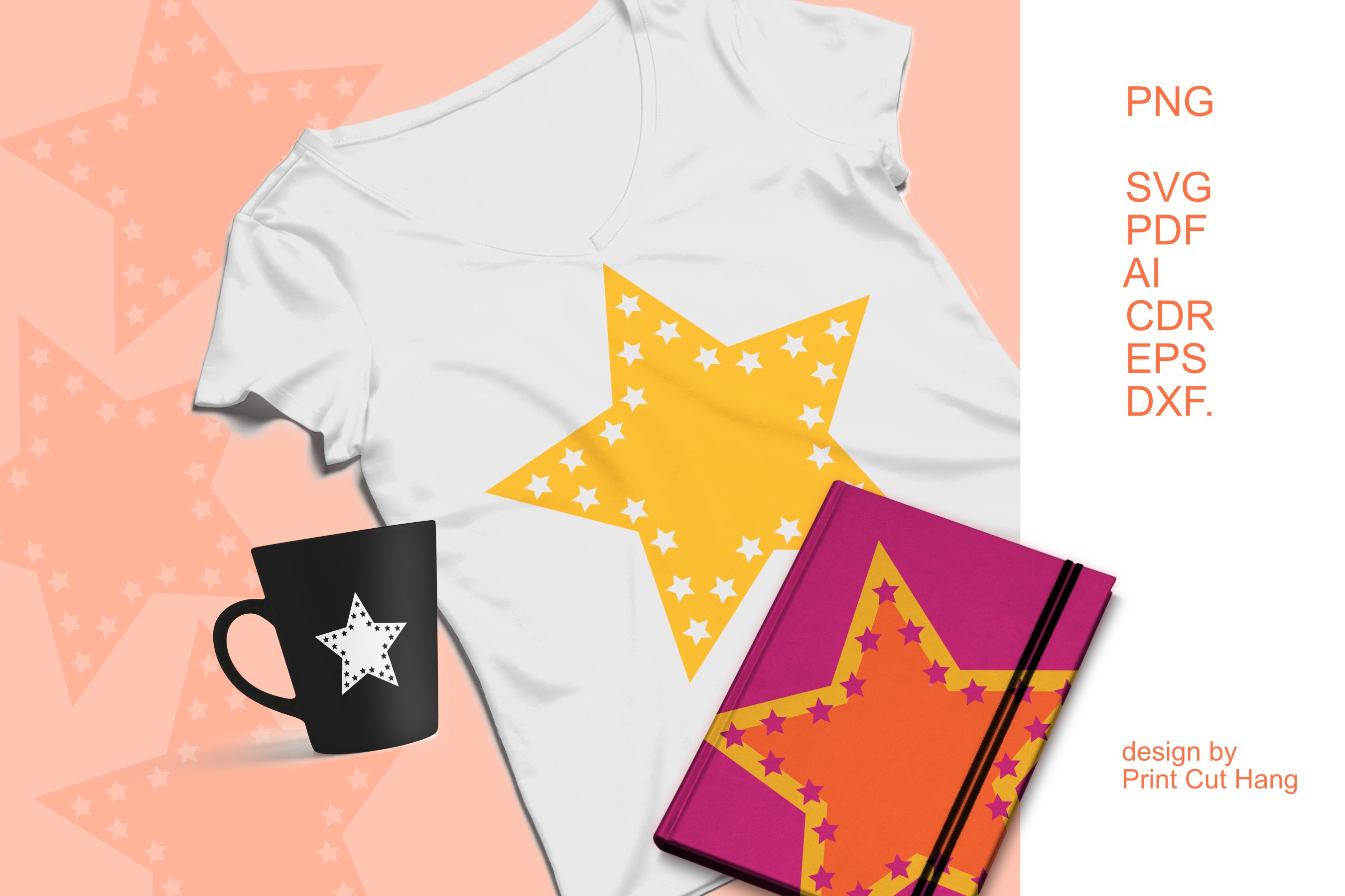 Cuttable Star Clipart SVG PDF AI DXF for Crafts and Prints (656598 ...