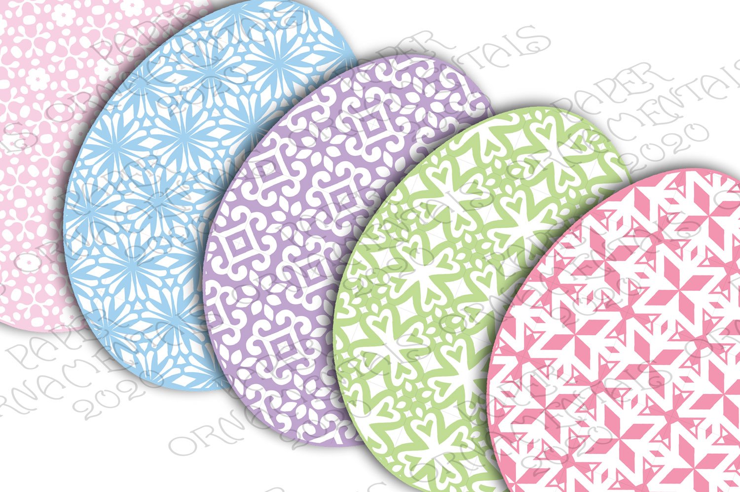 Easter Clip Art, Patterned Pastel Easter Eggs (514816) | Illustrations ...