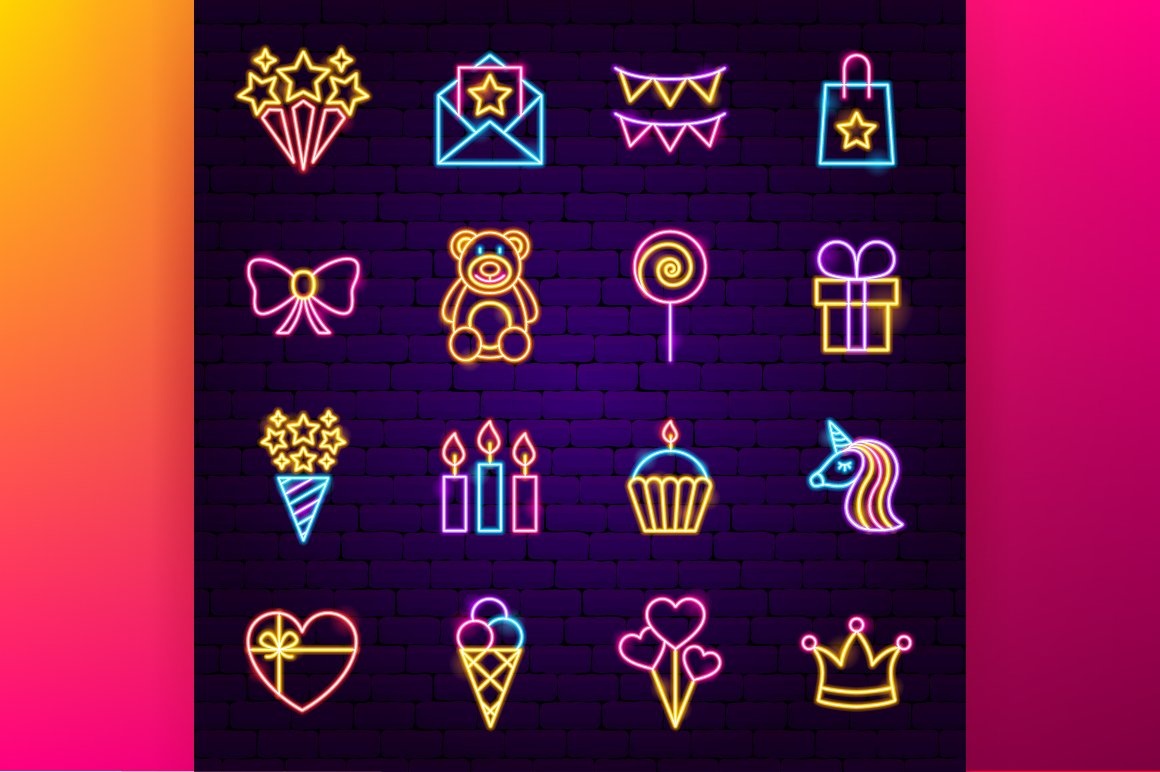 Party Neon (268264) | Icons | Design Bundles