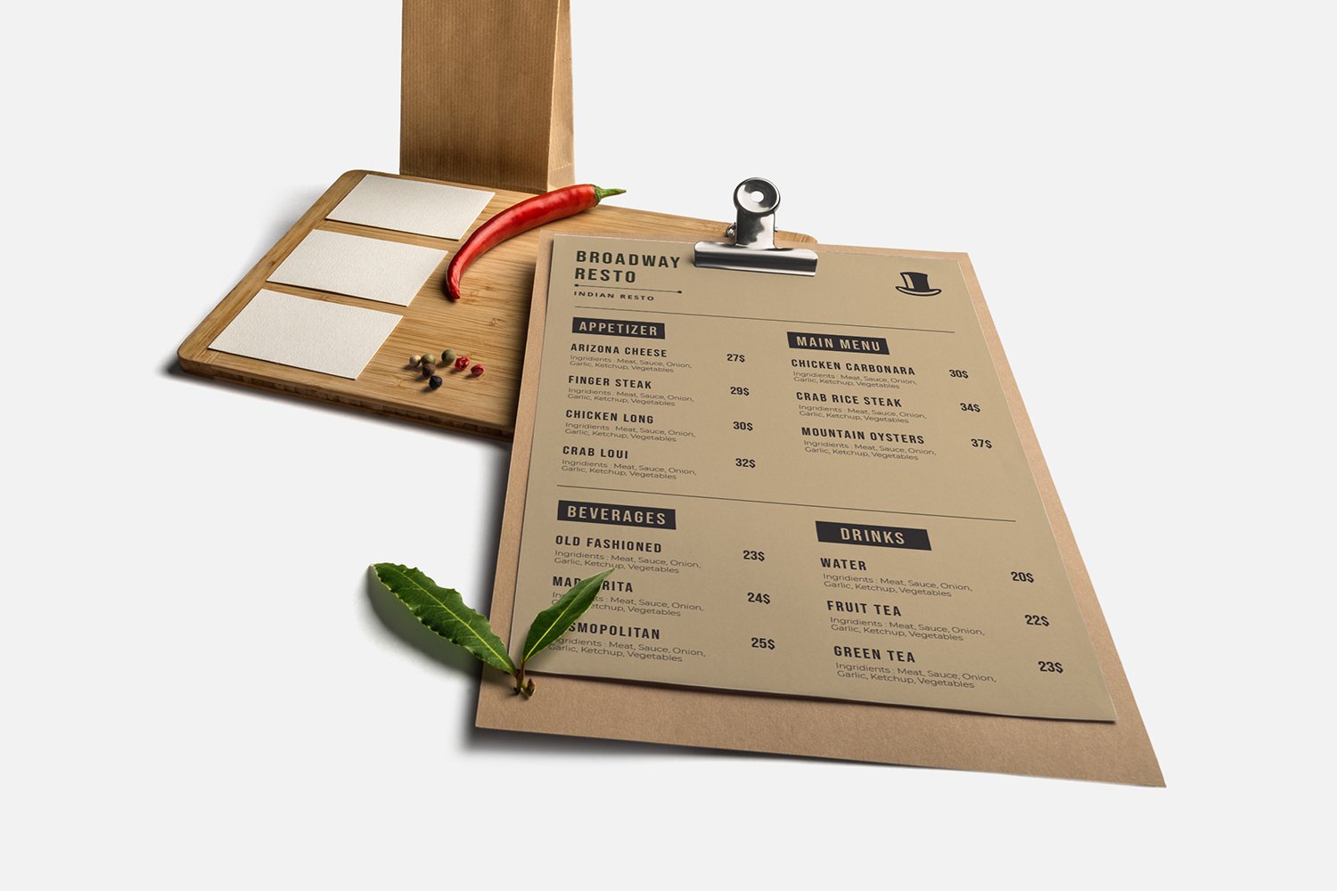 Minimalist | Restaurant Menu (848761) | Flyers | Design Bundles