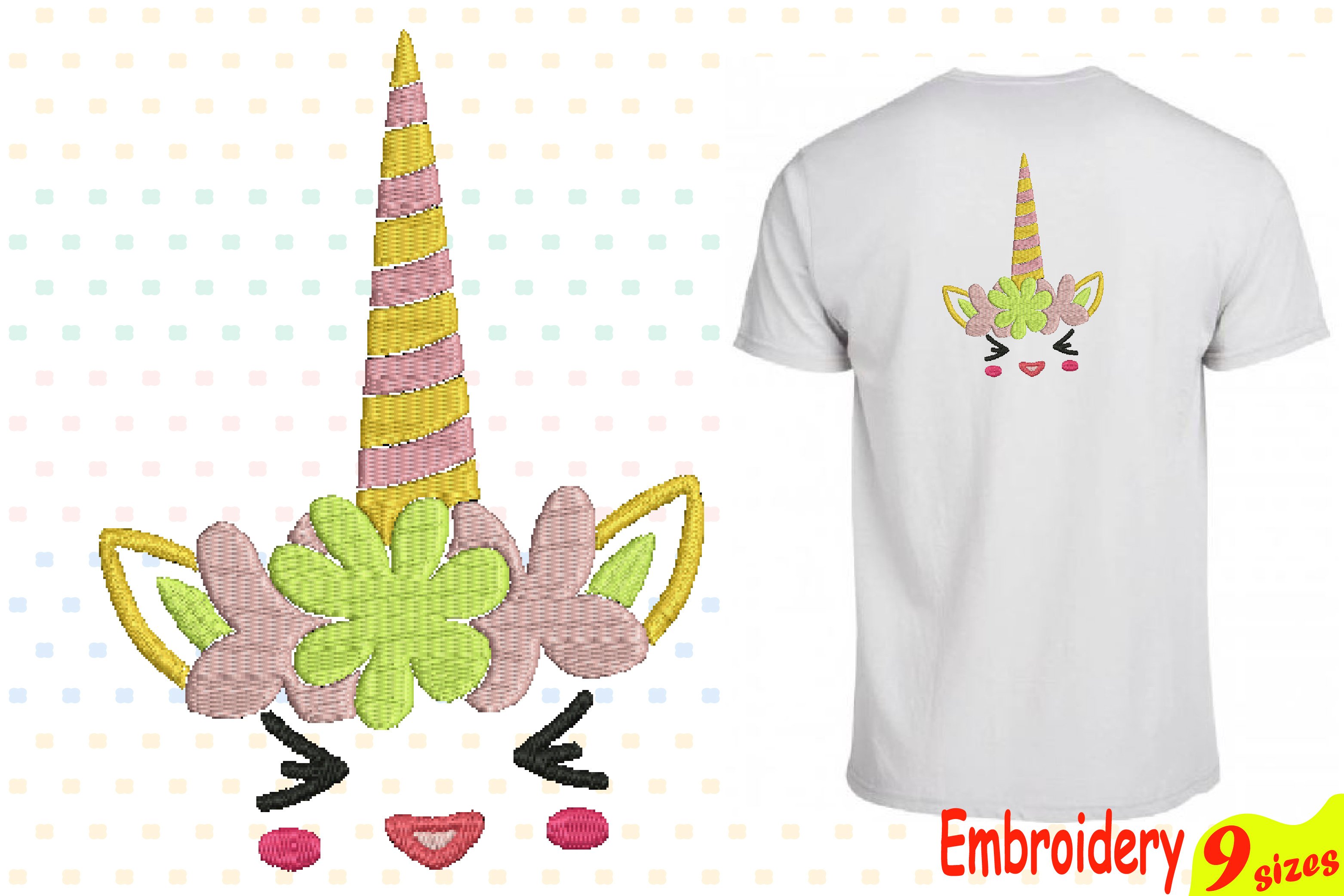 Flower Unicorn Embroidery Design Machine Instant Download Commercial ...