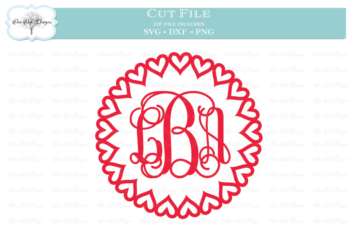 Open Heart Circle Monogram Frame (210742) | Cut Files | Design Bundles