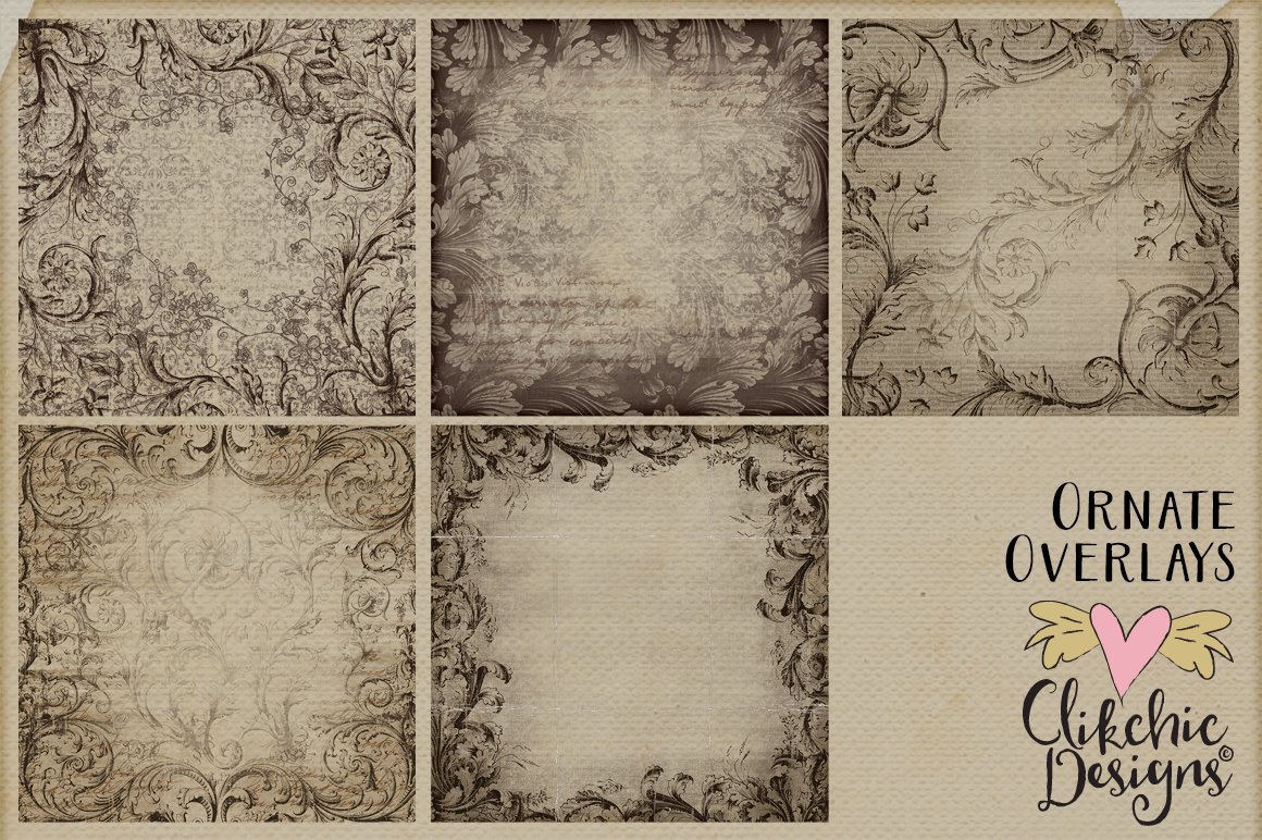 Damask Textures - Grunge Ornate Transparent Overlay Textures (89181 ...