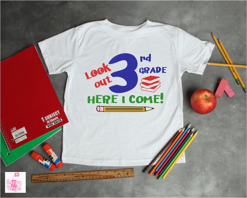 Back To School SVG Look Out 3rd Grade Here I Come (114322) | SVGs ...