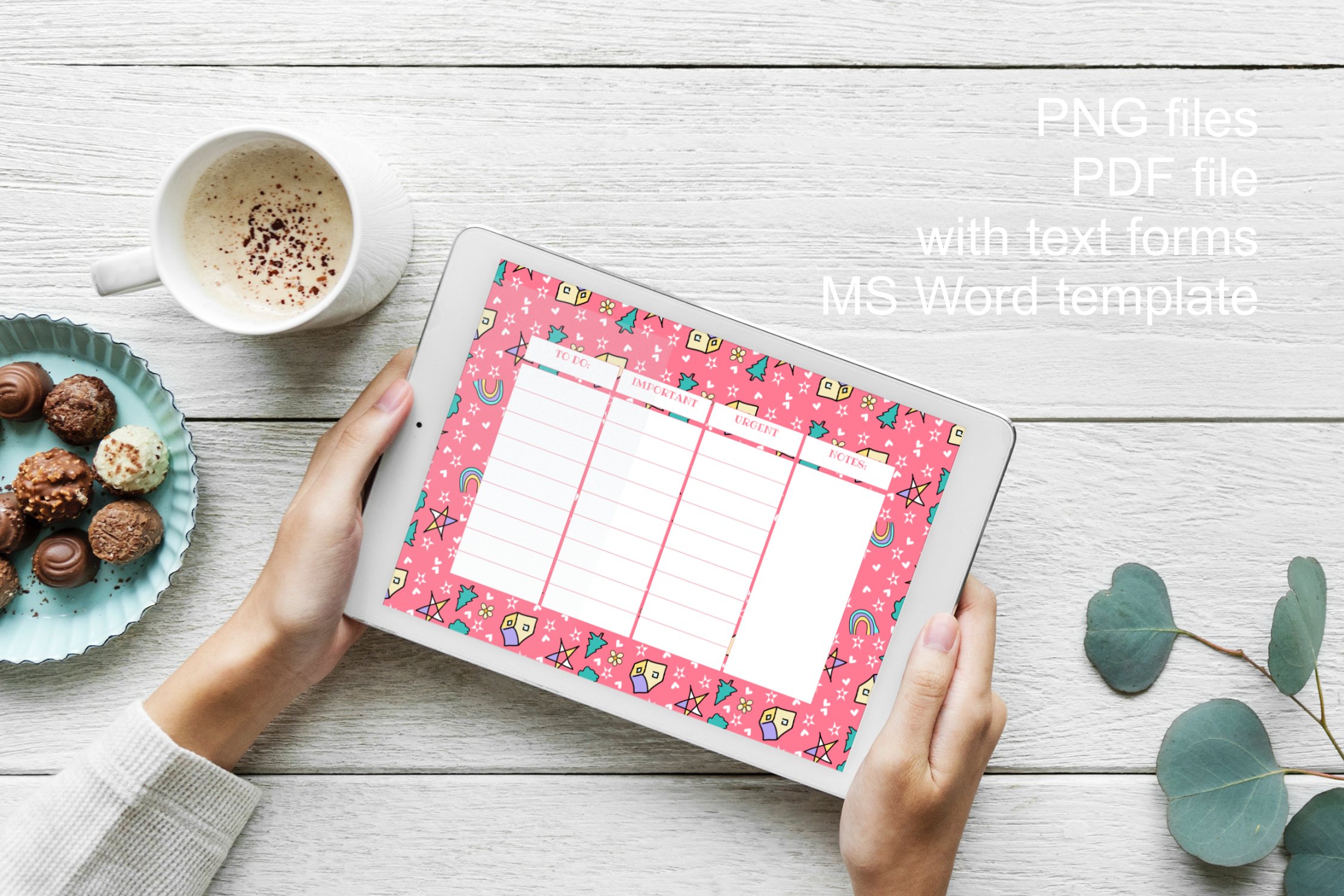 Pink Schedule and To-Do List Printable Editable PDF MS Word