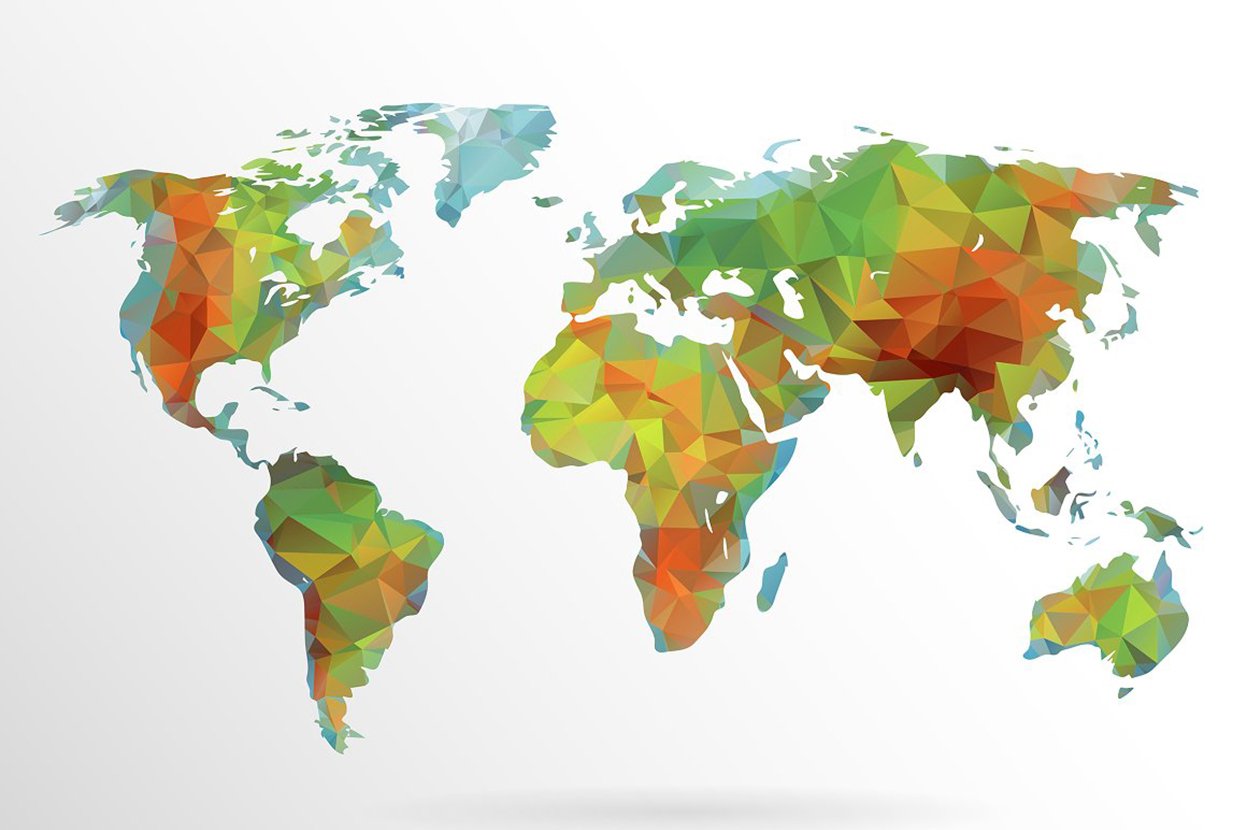 mosaic World Map set (735753) | Illustrations | Design Bundles