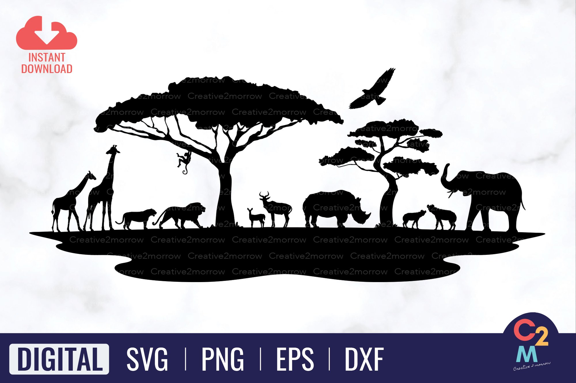 Safari Animals Silhouette