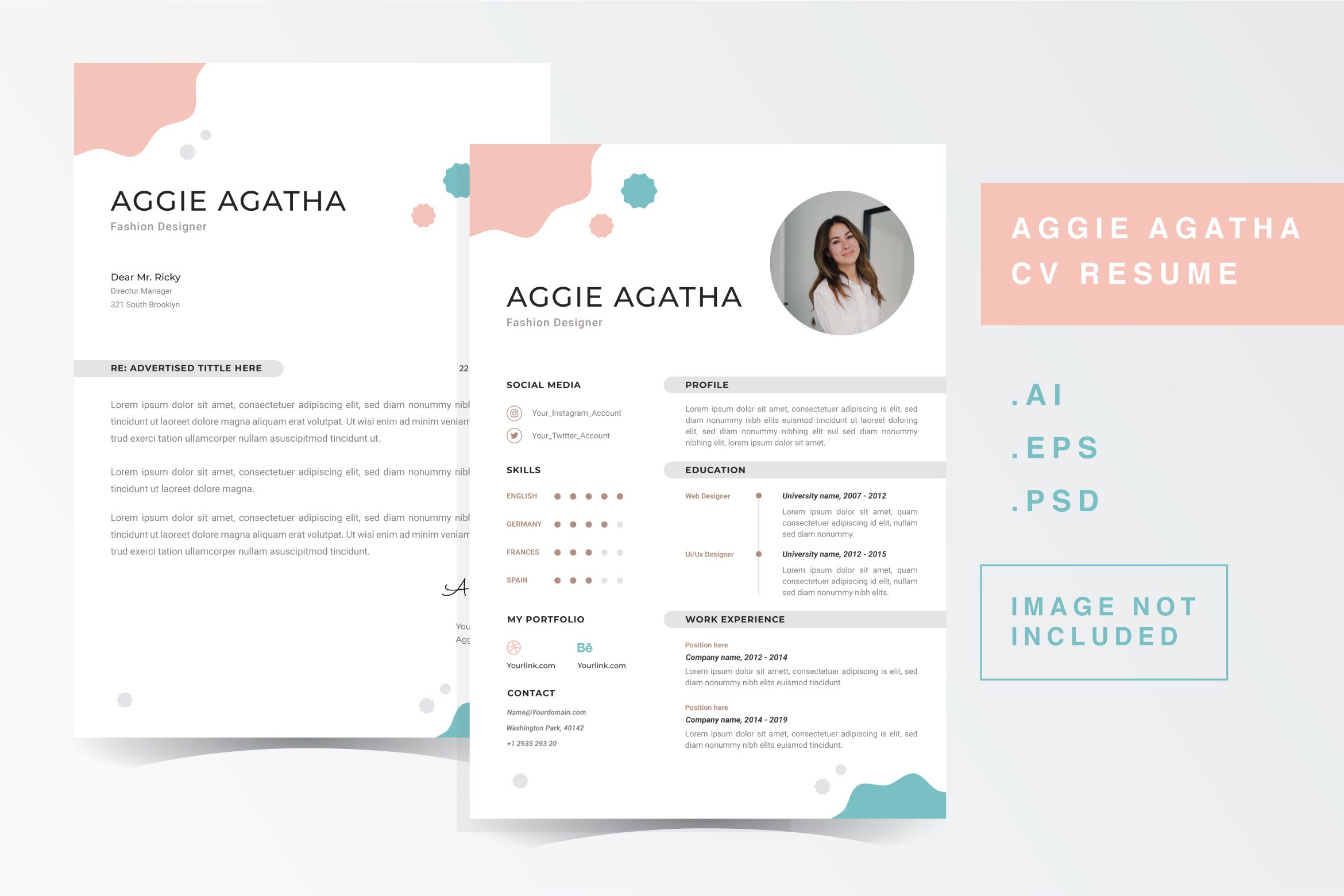 Aggie Agatha - CV Resume Template (1832369) | Resume Templates | Design ...