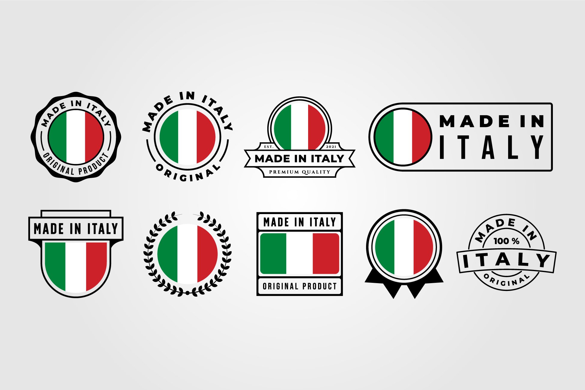 vector set of made in italy label badge bundle symbol (1821330) | Logos ...
