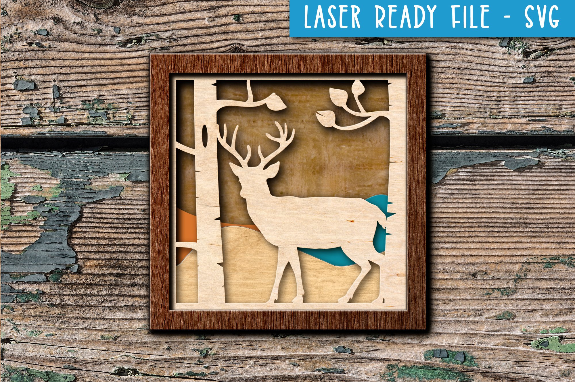 Deer in Forest Laser Cut File, Deer decor SVG (1394684) | SVGs | Design ...