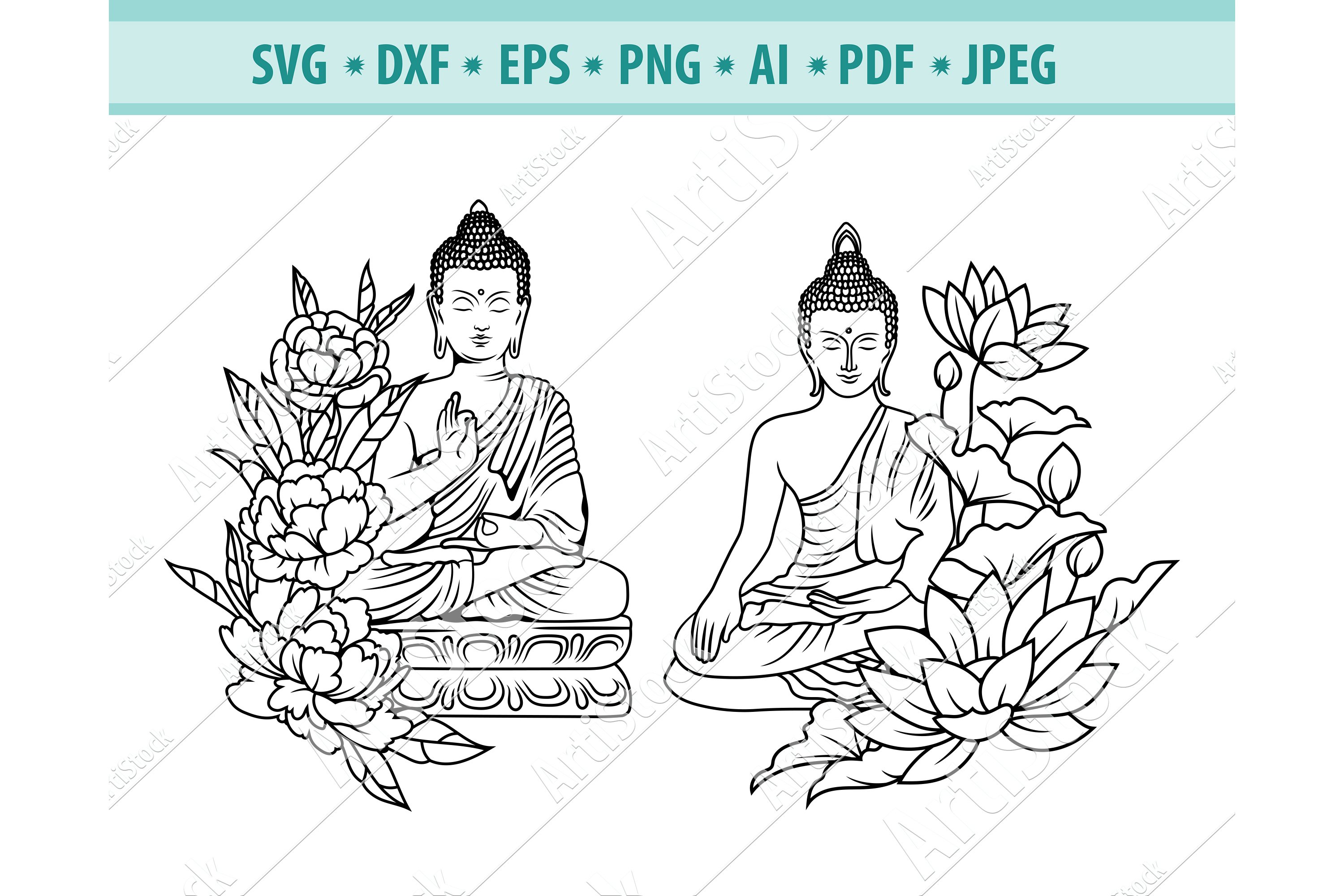 Art & Collectibles Buddha dxf Buddha Silhouette,Buddha Cut Buddha Print ...