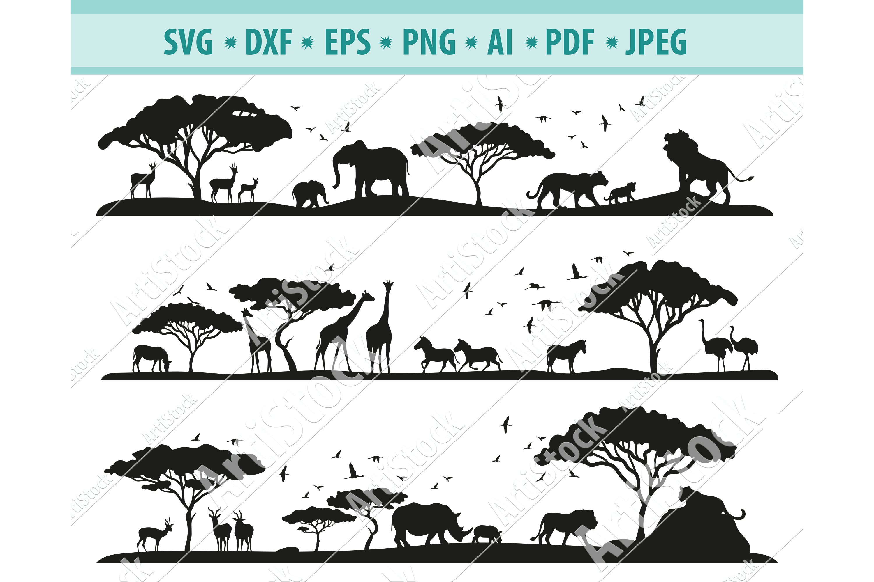 Safari Silhouette Vector