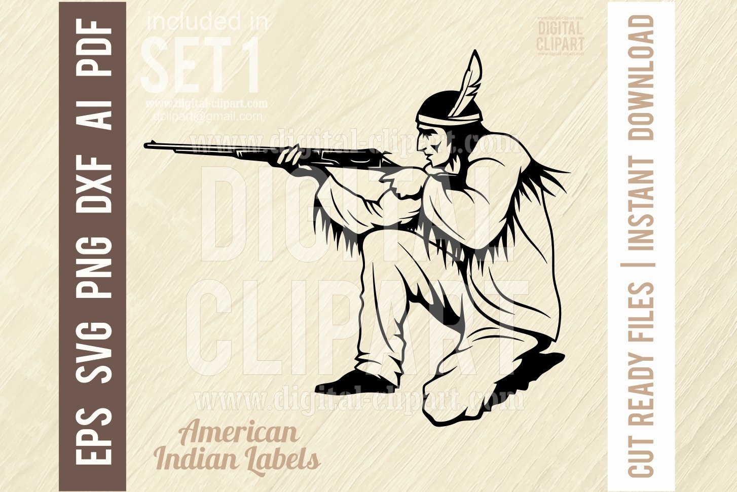 Indian Warrior SVG - Native American - SVG Vector Cut File (1837351 ...